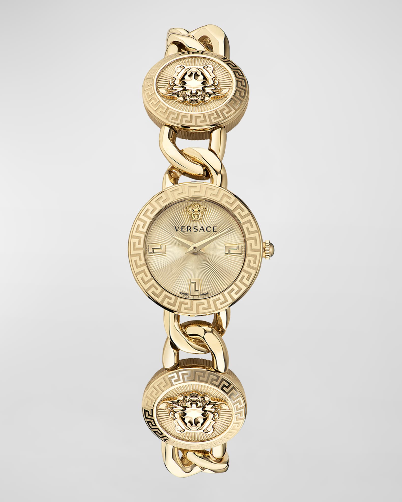 Versace 26mm Stud Icon Bracelet Watch, Gold | Neiman Marcus