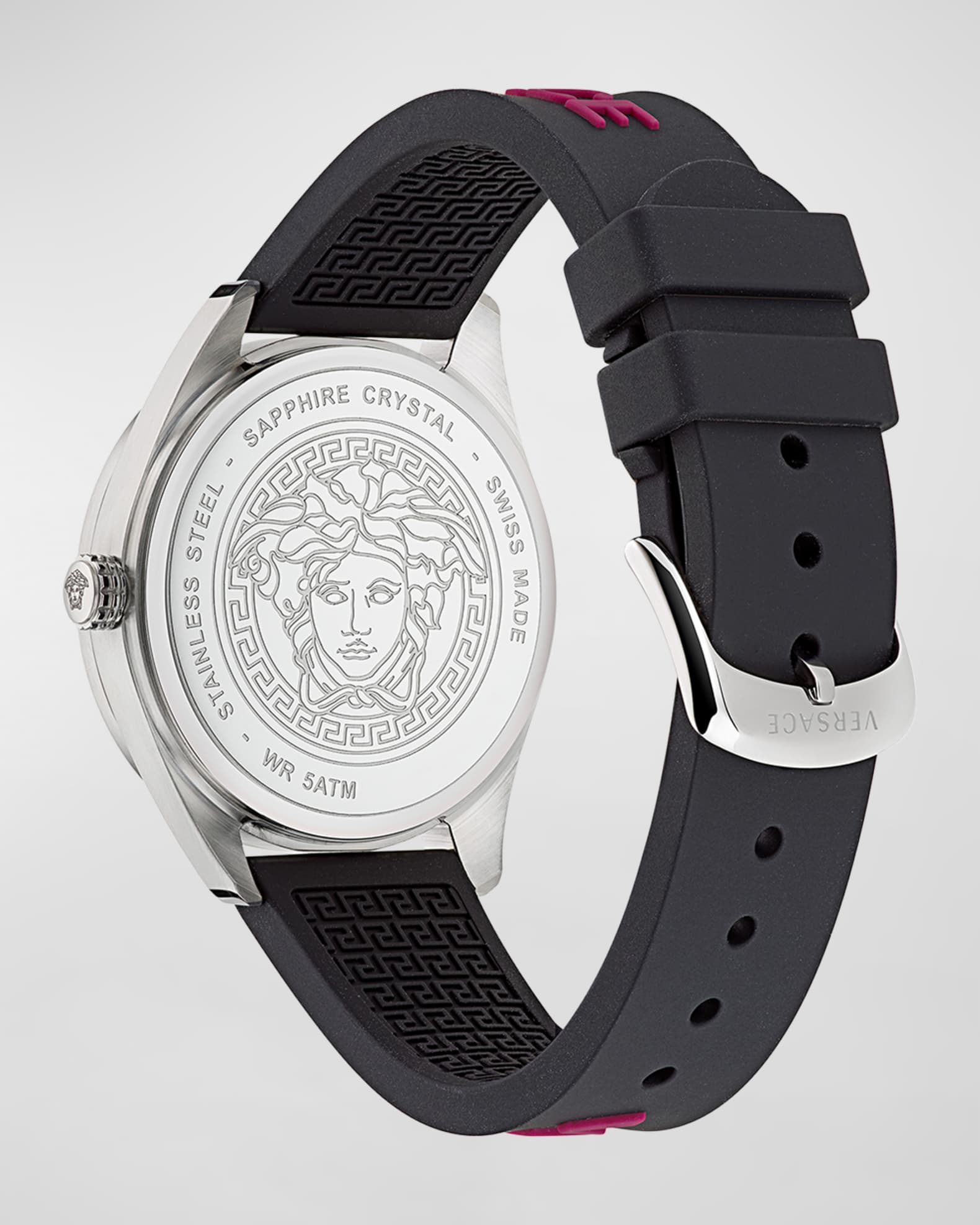Versace Men's V-Vertical Logo Silicone Strap Watch, 42mm | Neiman Marcus