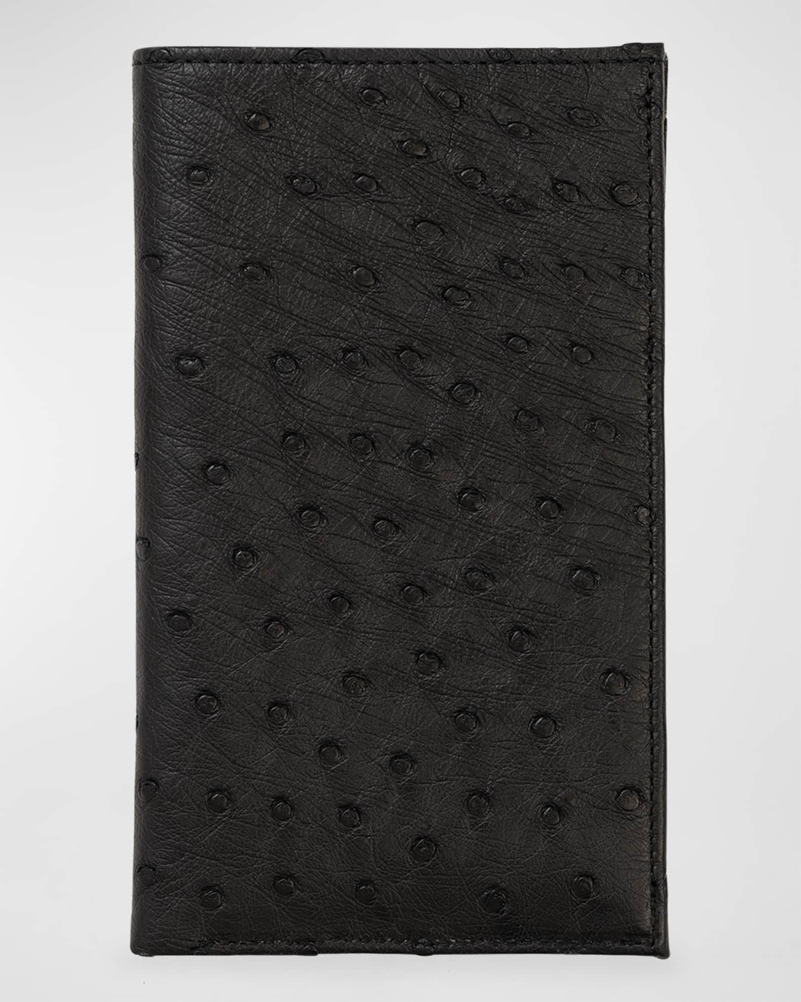 Abas Men's Matte Ostrich Leather Coat Wallet | Neiman Marcus