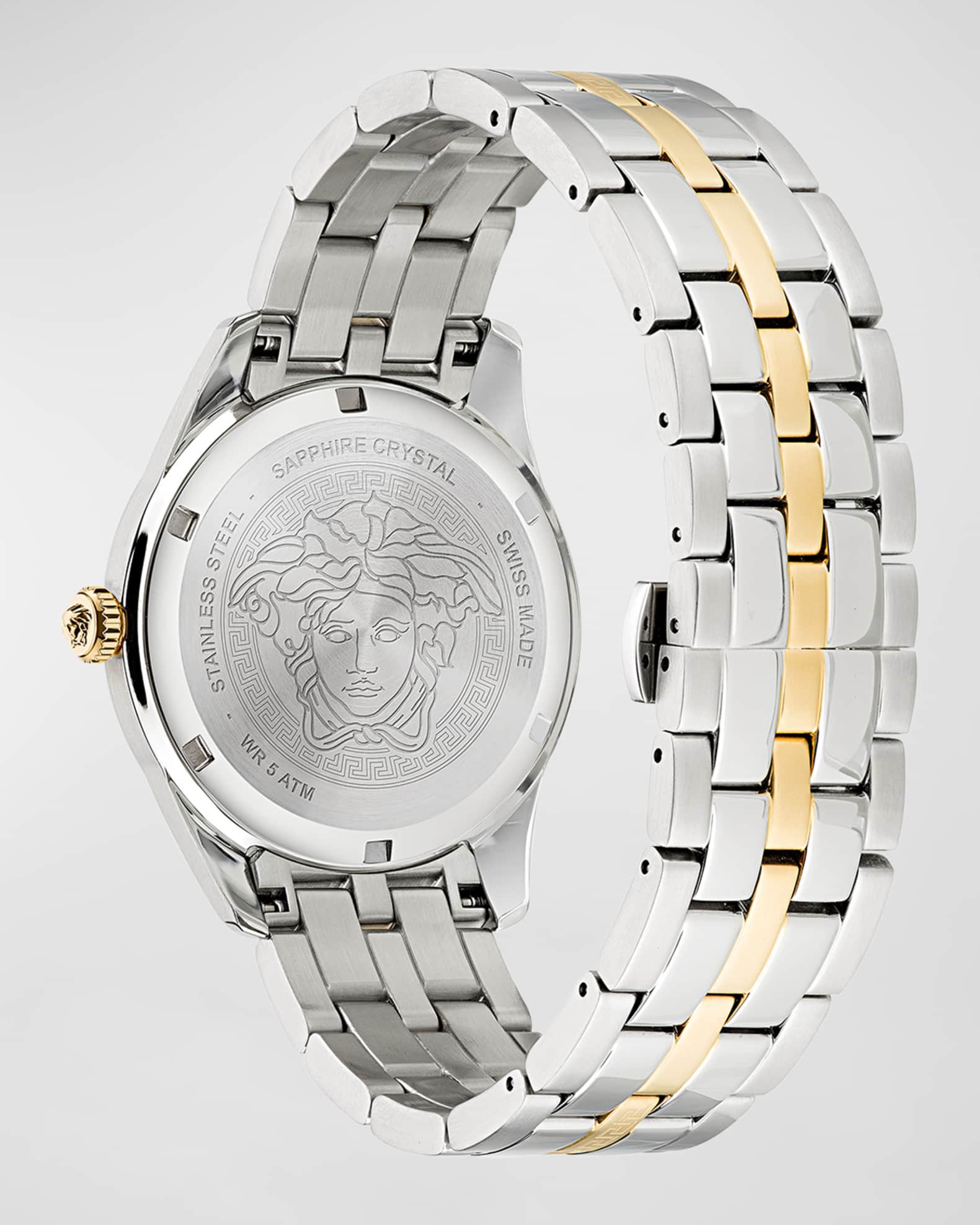 Versace Men's Greca Time Two-Tone Bracelet Watch, 41mm | Neiman Marcus