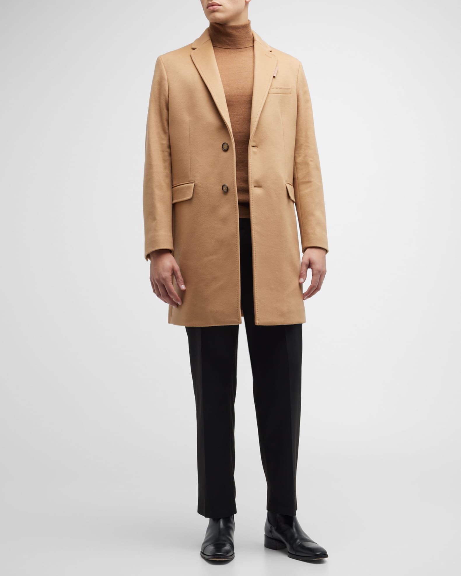 Burberry Men's Callen Wool-Blend Overcoat | Neiman Marcus