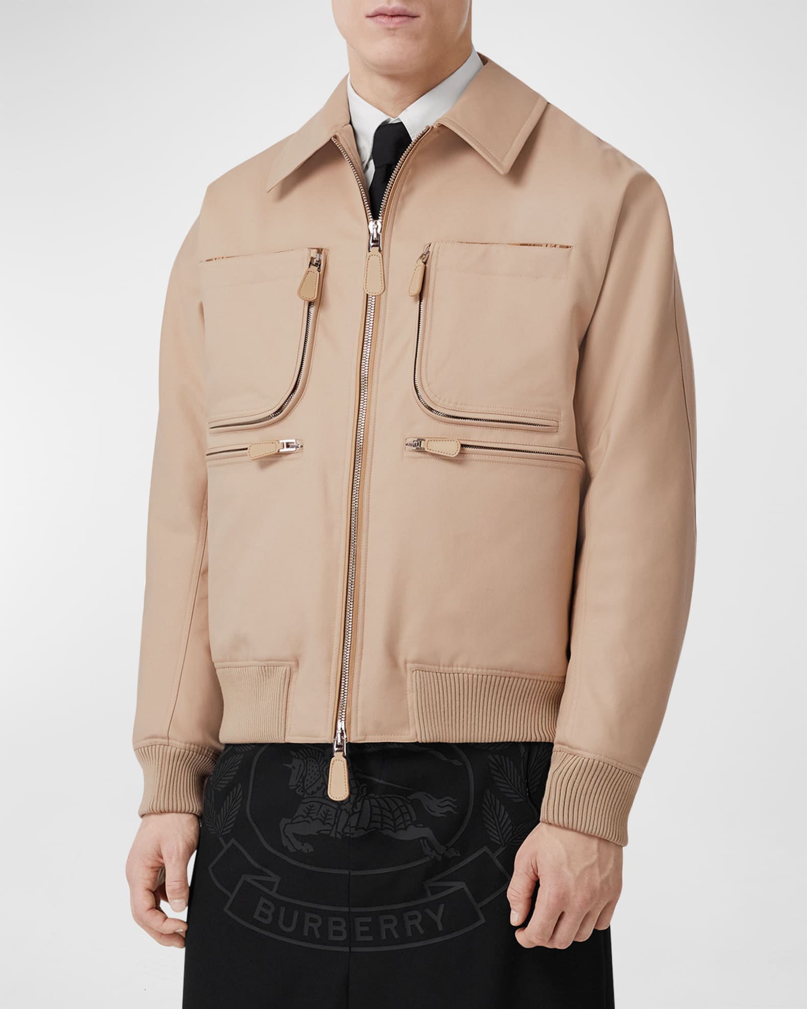 Burberry Men's Multi-Pocket Bomber Jacket | Neiman Marcus