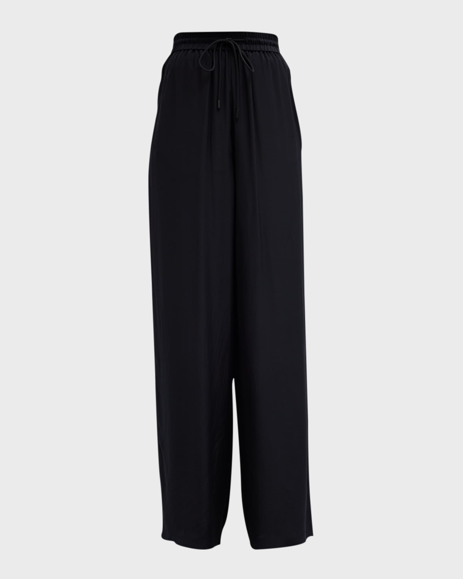 ATM Anthony Thomas Melillo Fluid Wide-Leg Silk Drawstring Pants ...