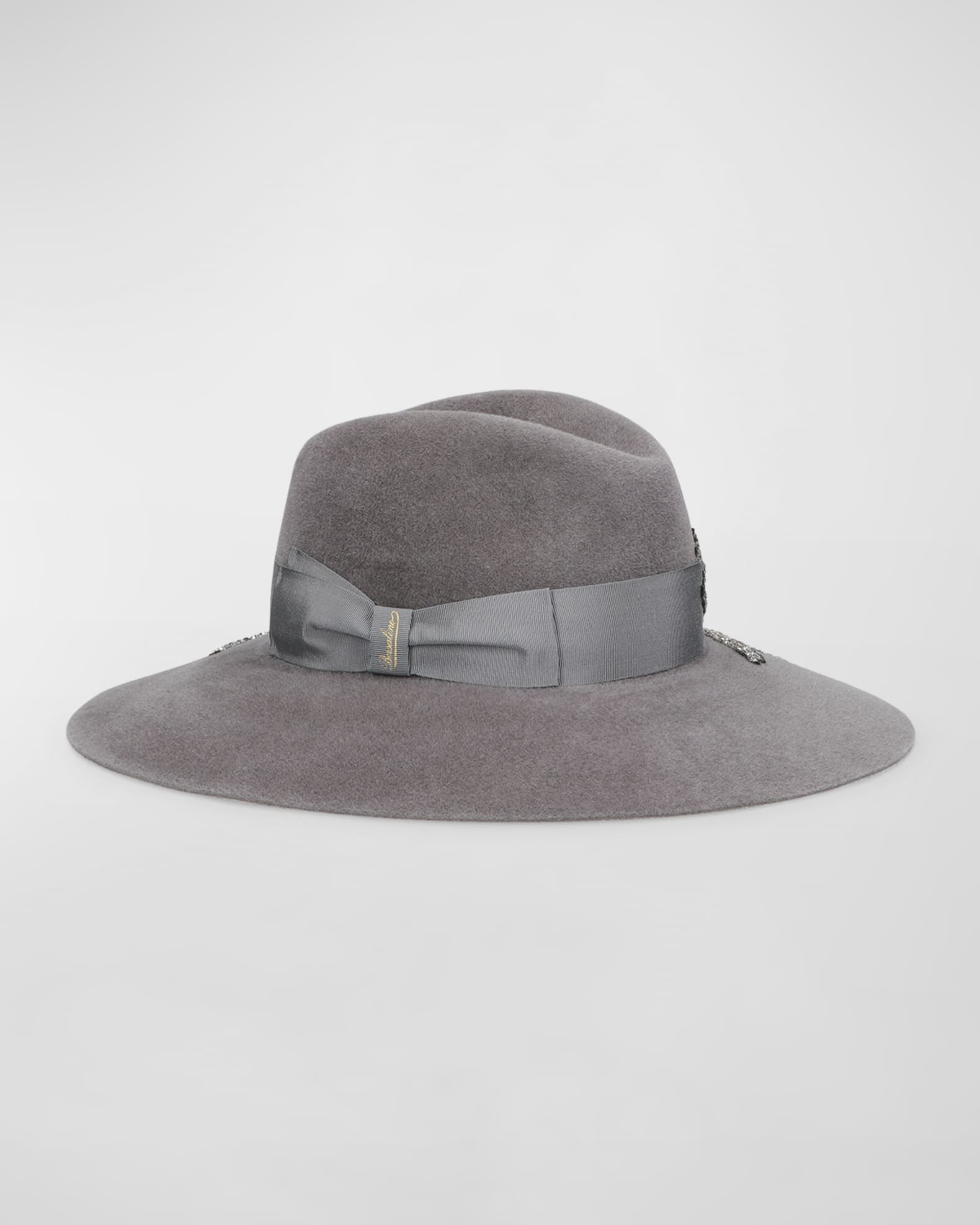 Borsalino Sophie Crystal Feather Felt Hat | Neiman Marcus