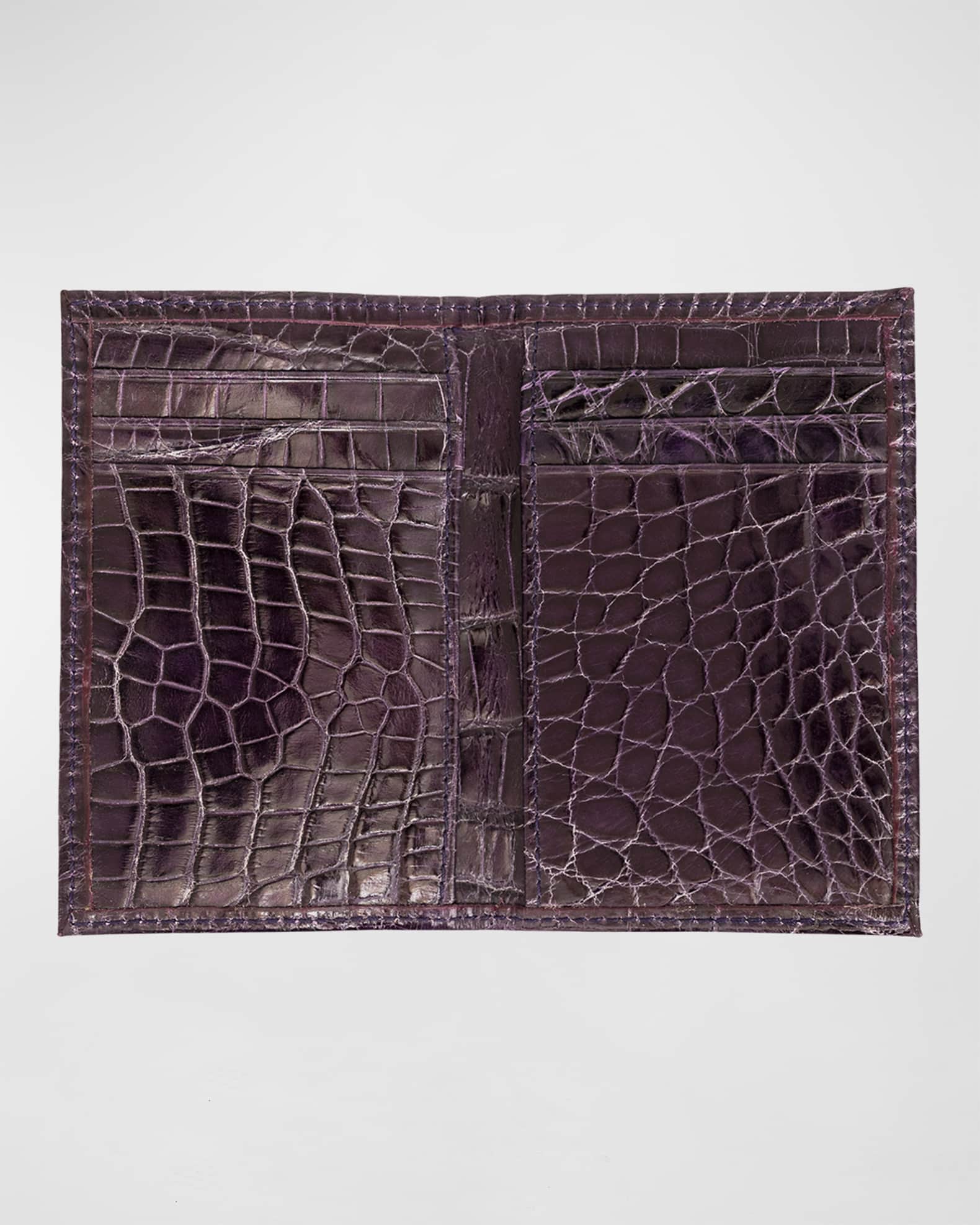 Abas Men's Glazed Alligator Leather Bifold Card Case | Neiman Marcus