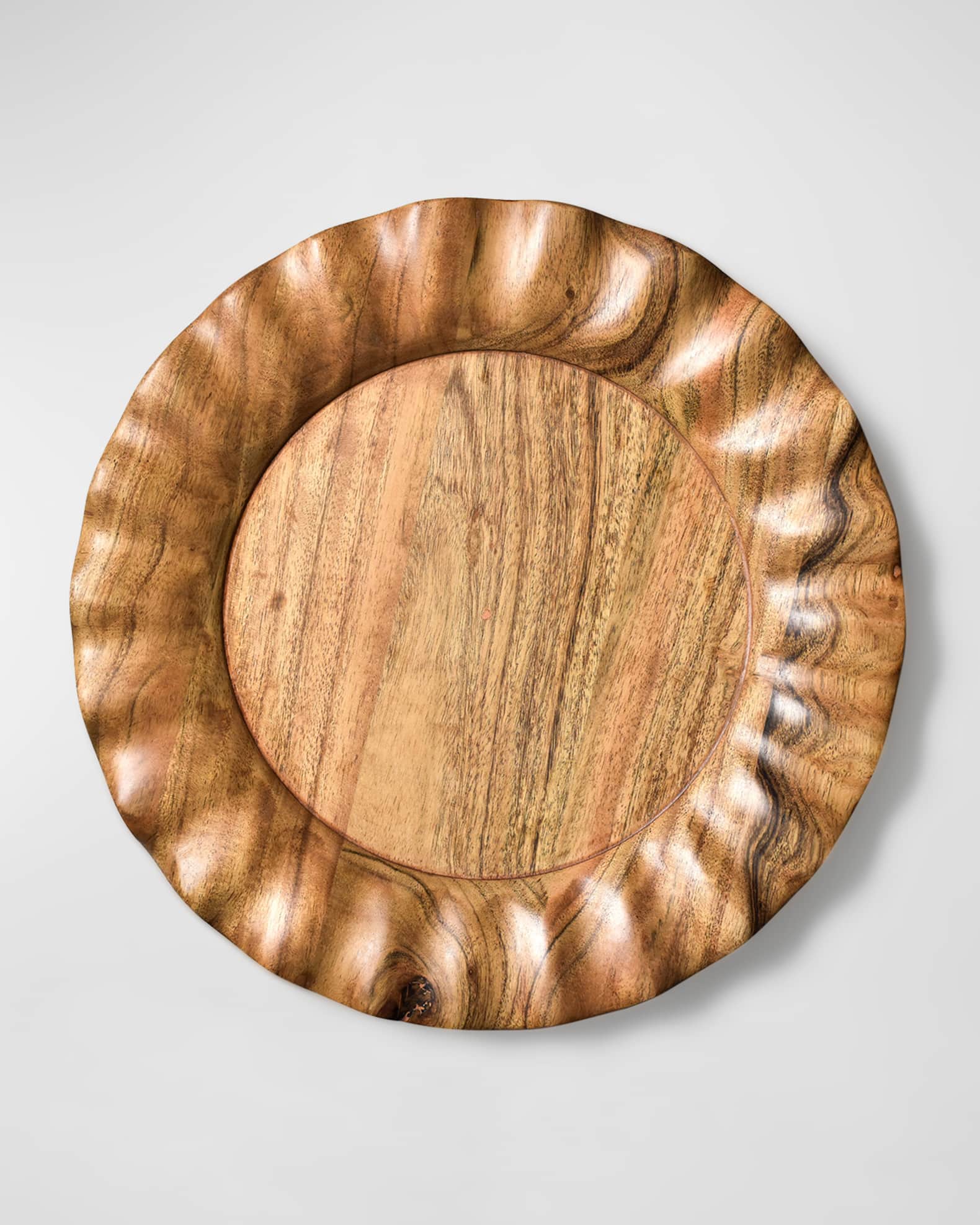 Coton Colors Fundamental Wood Ruffle Platter | Neiman Marcus