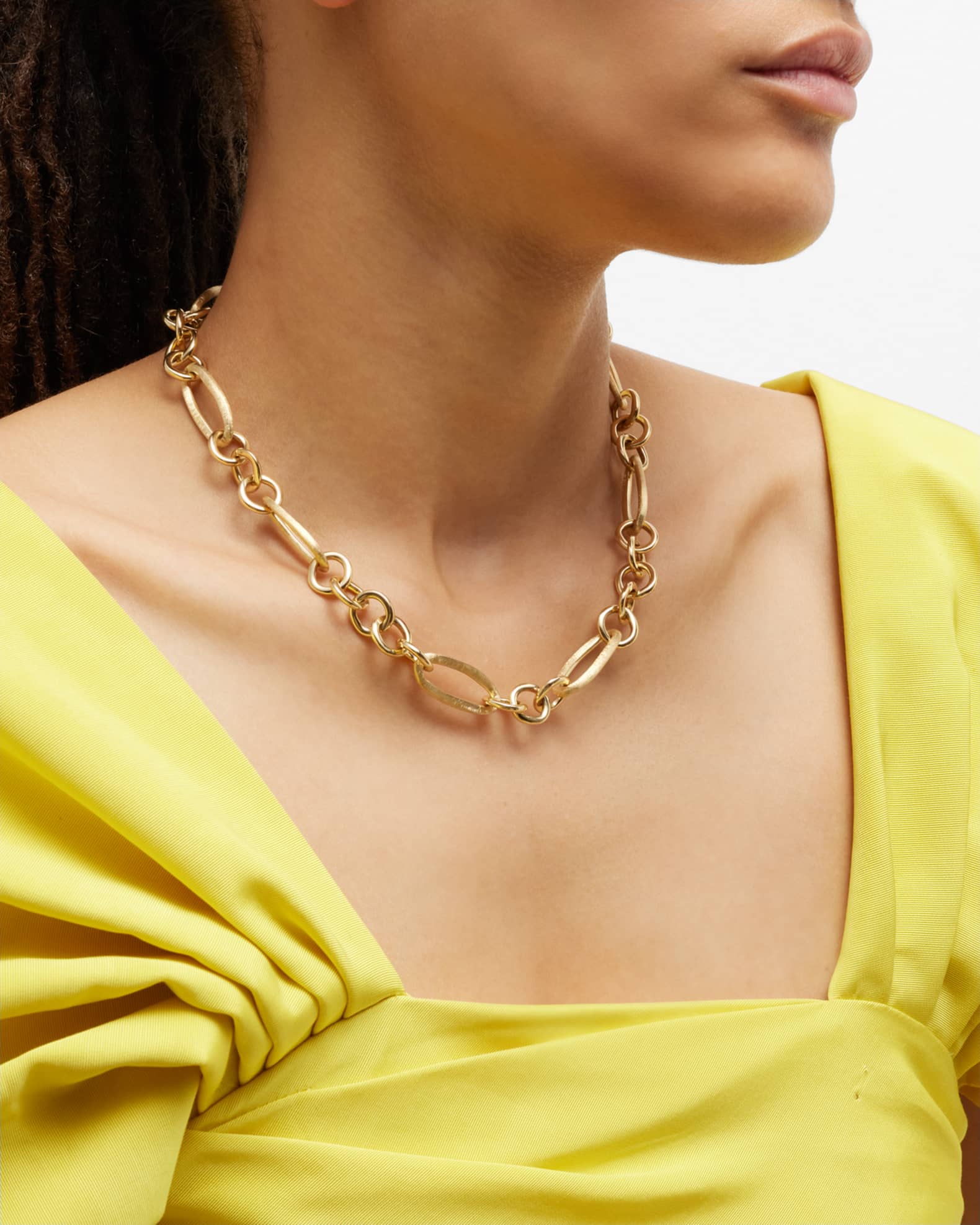 Marco Bicego 18K Yellow Gold Mixed Link Necklace | Neiman Marcus