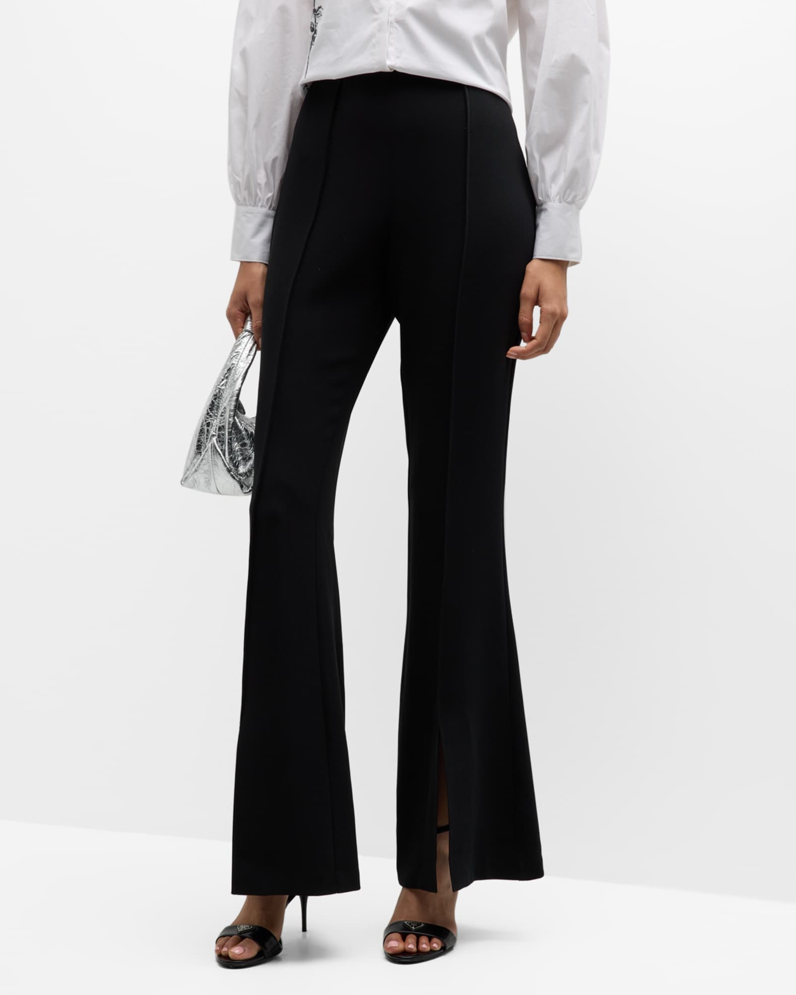Cinq a Sept Billie Flare Split-Cuff Pants | Neiman Marcus