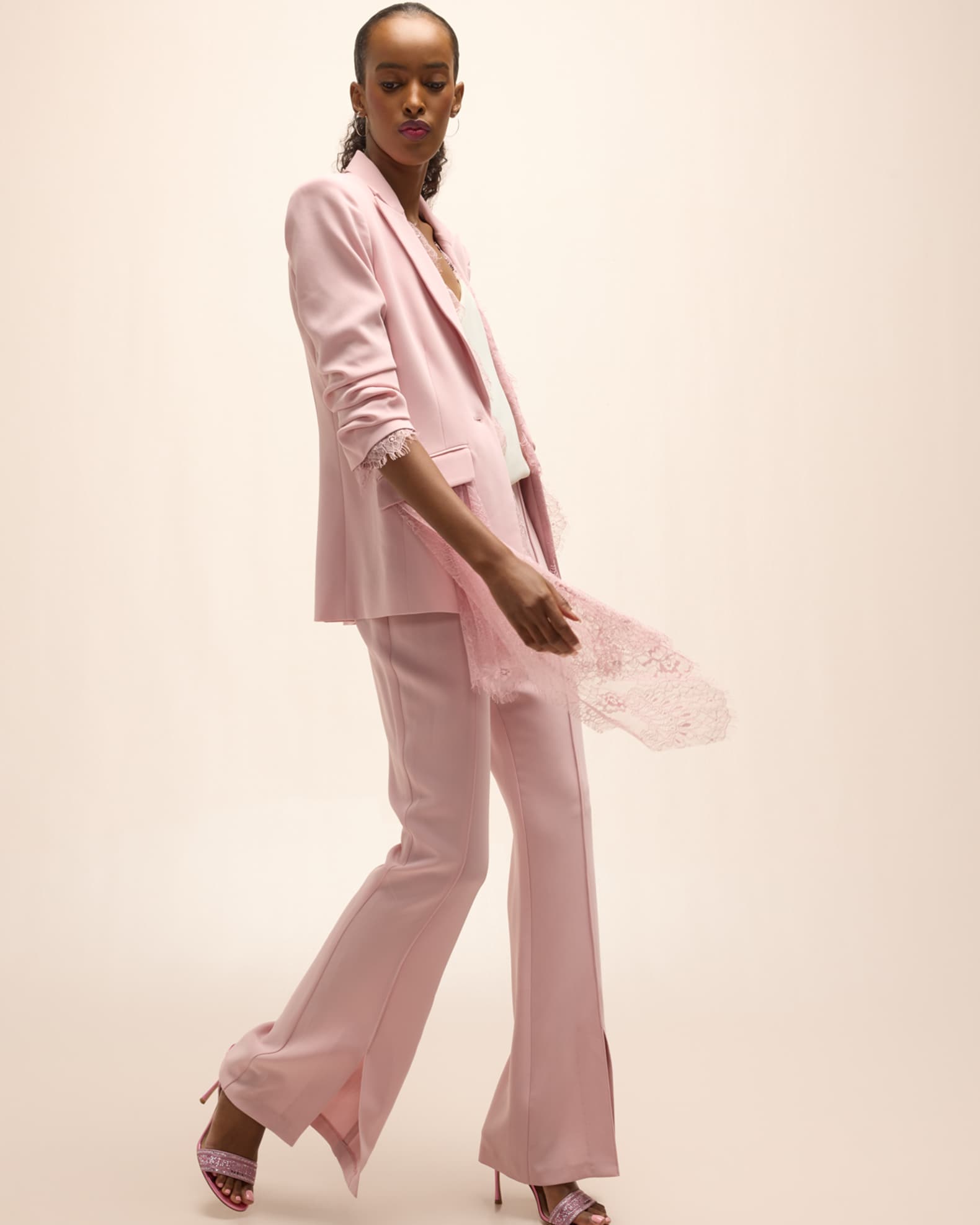 Cinq a Sept Billie Flare Split-Cuff Pants | Neiman Marcus