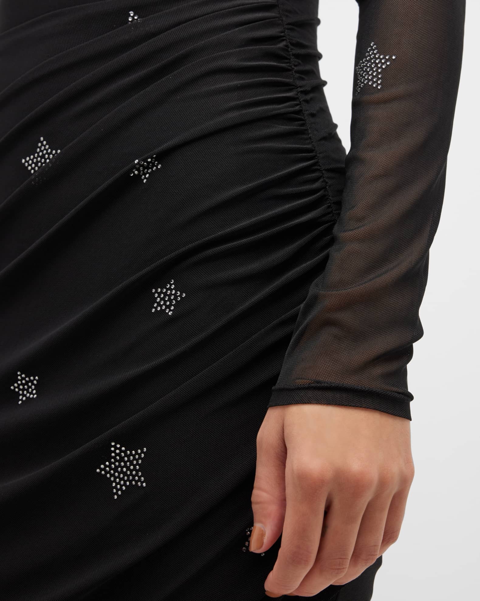 Cinq a Sept Marlene Rhinestone Star Midi Dress | Neiman Marcus