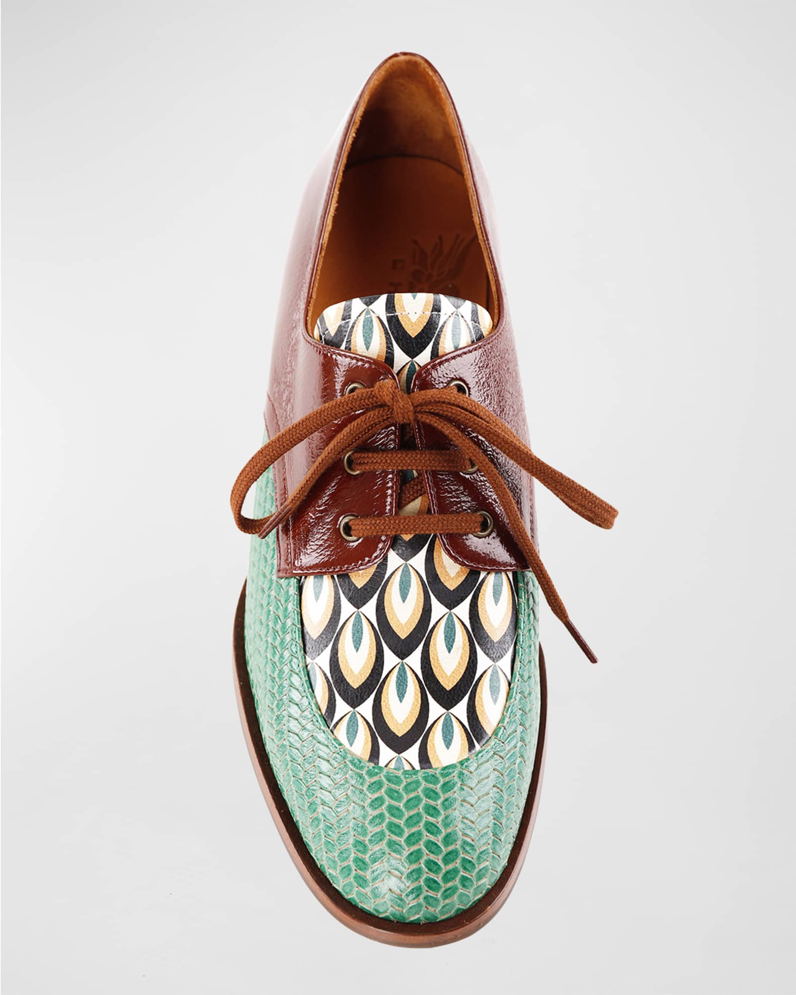 Chie Mihara Sedia Mixed Leather Heeled Loafers | Neiman Marcus