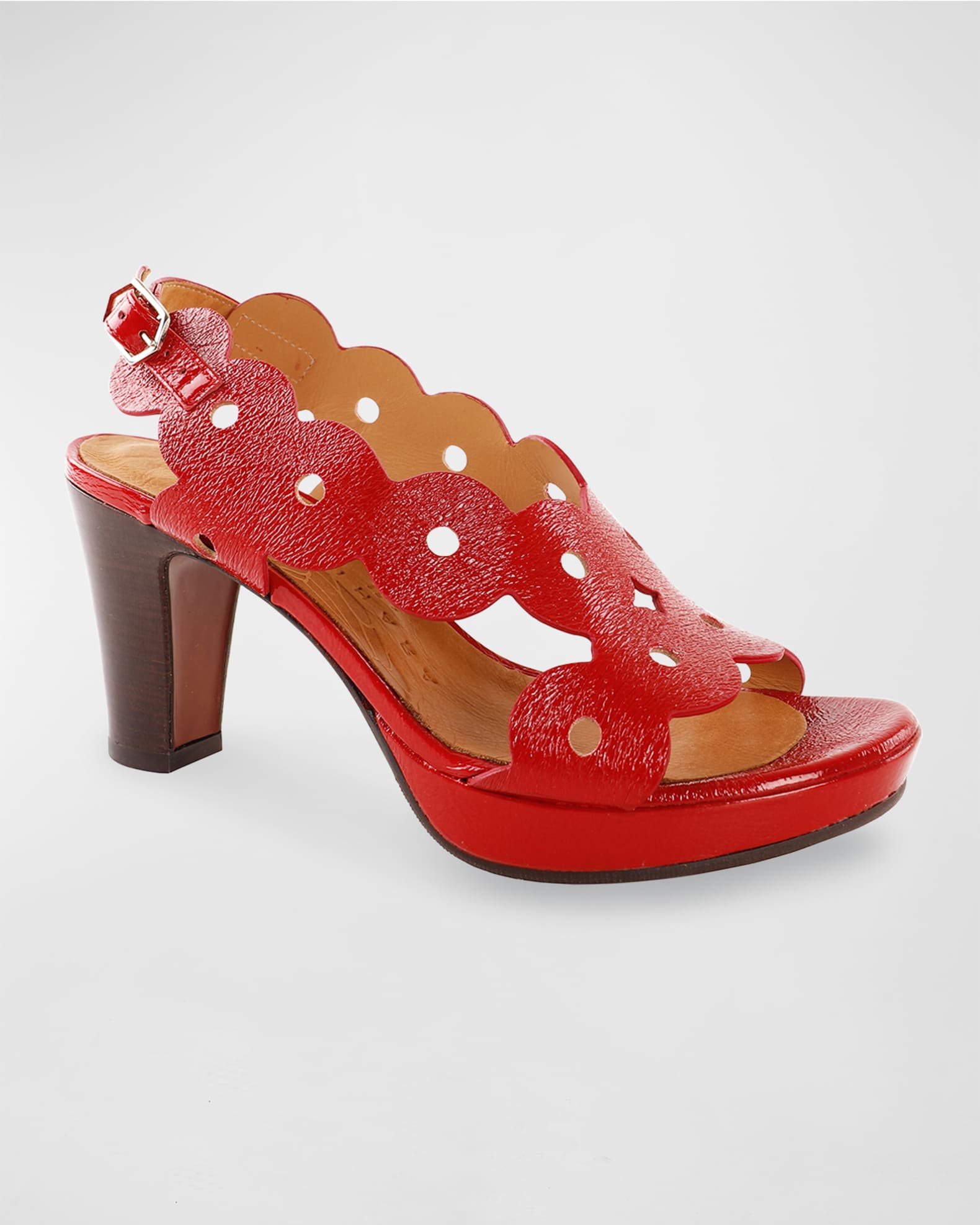 Chie Mihara Envy Scalloped Leather Sandals | Neiman Marcus