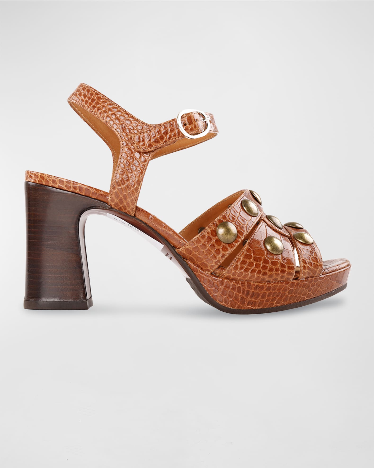 Chie Mihara Kekeru Heeled Leather Stud Sandals | Neiman Marcus