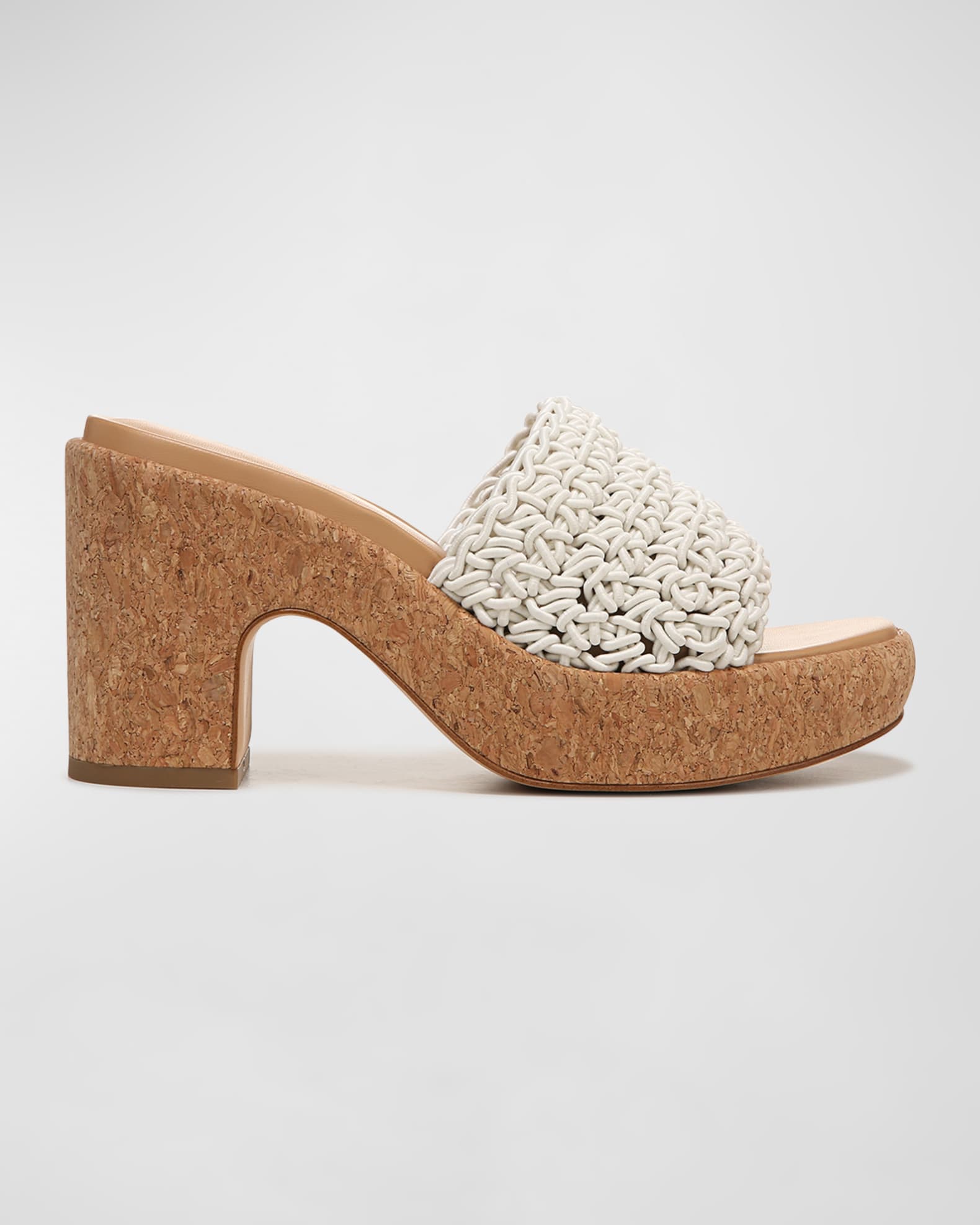 Vince Nicki Crochet Cork Clog Sandals | Neiman Marcus