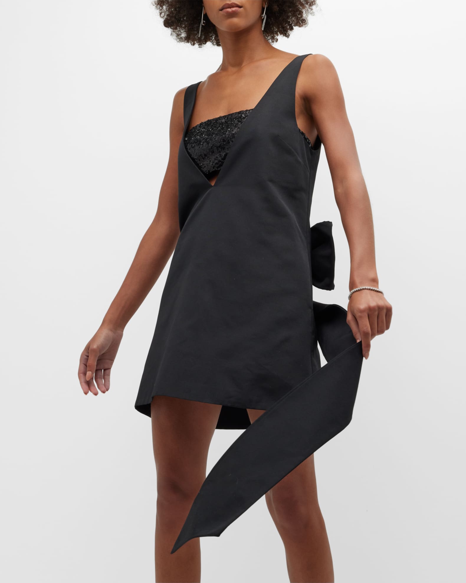 Staud Irie Bow Mini Dress | Neiman Marcus