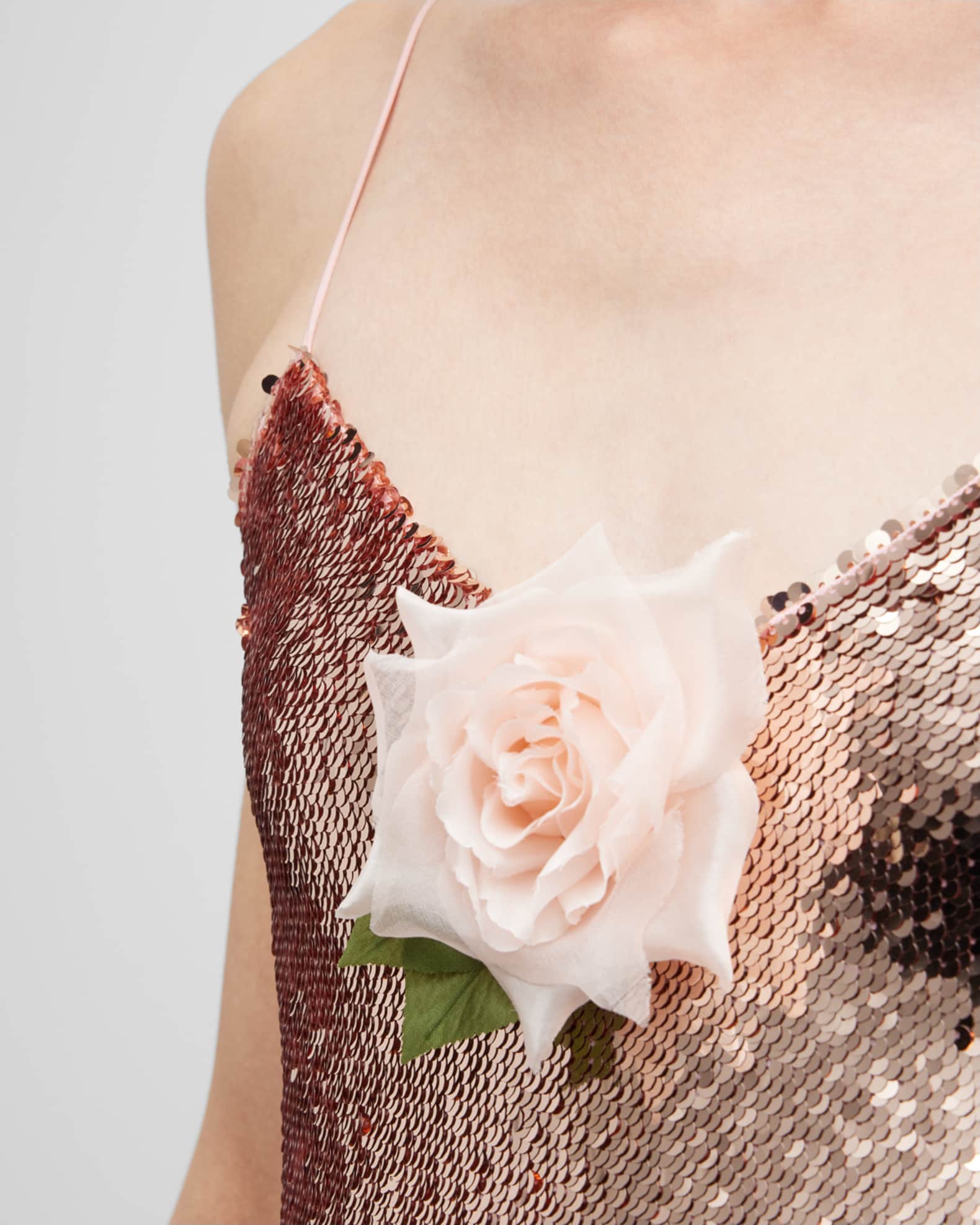 Rodarte Rose-Bolero Sequin Mini Slip Dress | Neiman Marcus