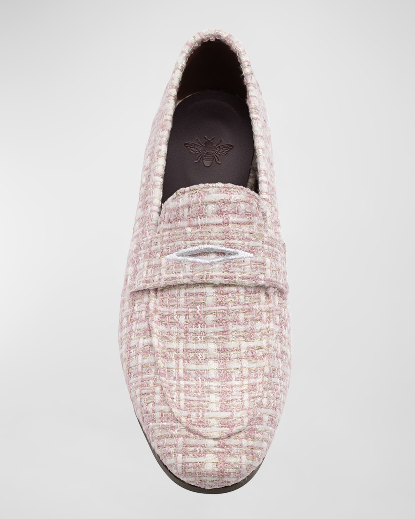 Bougeotte Tweed Flat Penny Loafers | Neiman Marcus