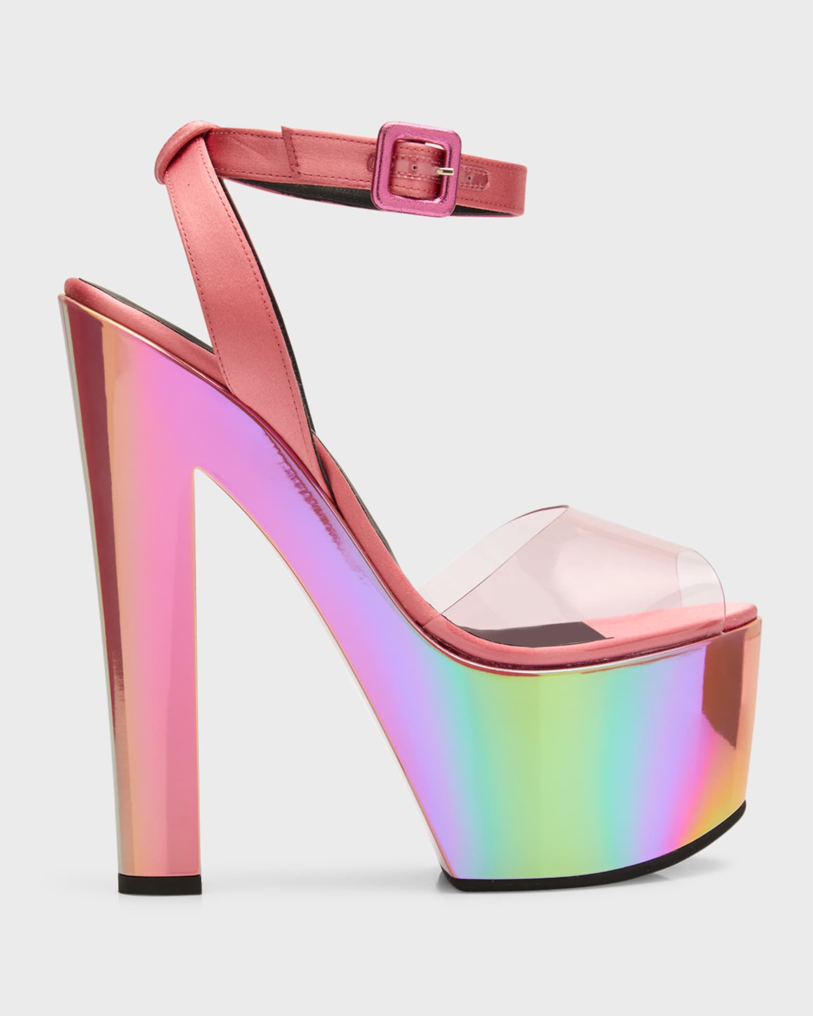 Giuseppe Zanotti Saintro Iridescent Ankle-Strap Platform Sandals ...
