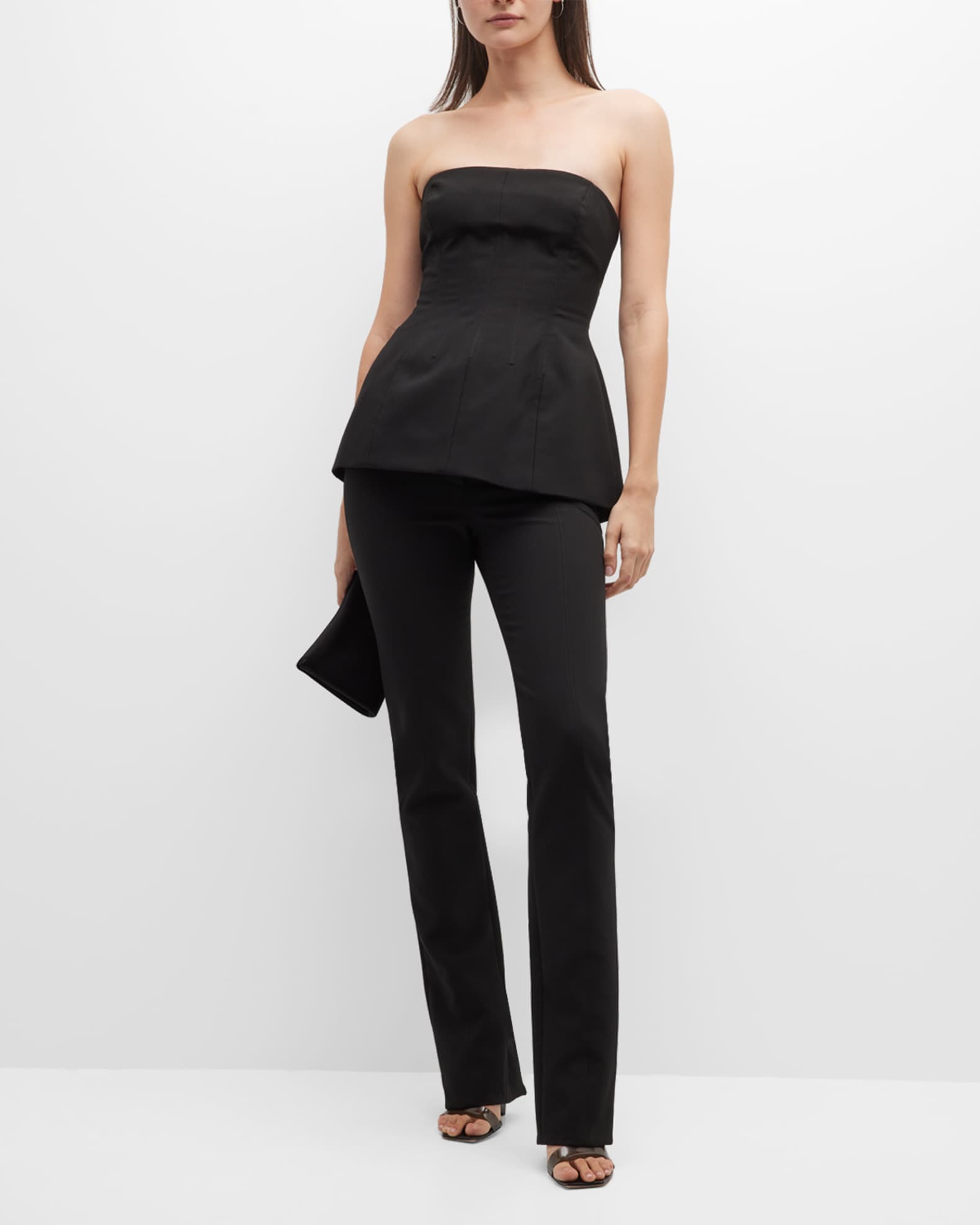 Lela Rose Strapless Peplum Bustier Top | Neiman Marcus