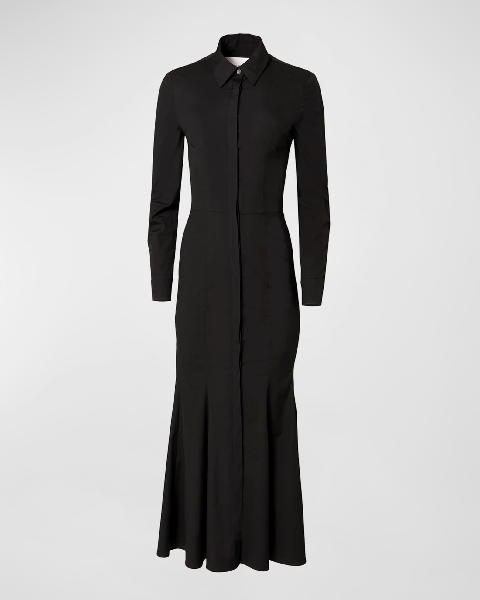 Carolina Herrera Godet-Hem Midi Trumpet Shirtdress | Neiman Marcus