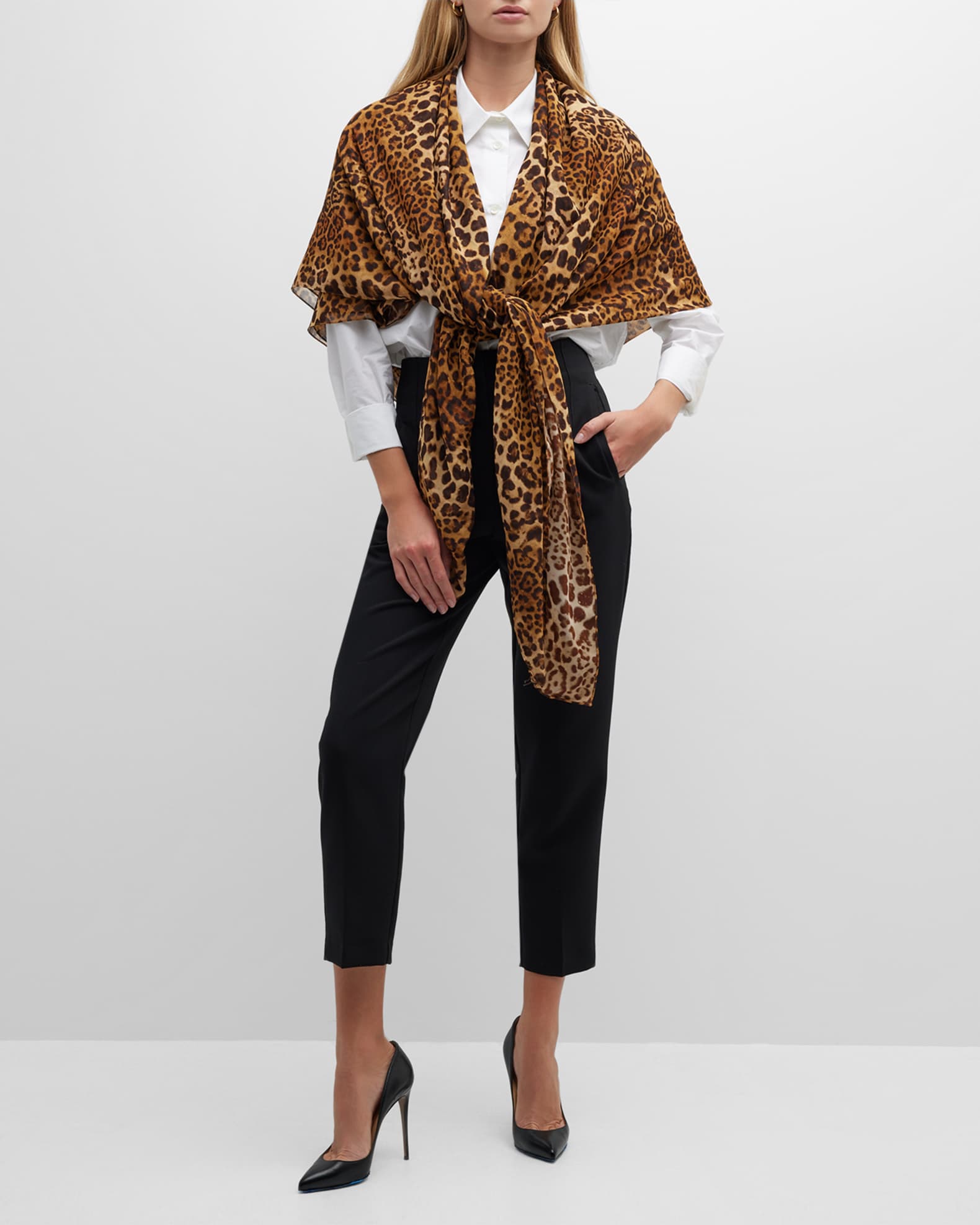 Carolina Herrera Leopard-Print Shawl | Neiman Marcus
