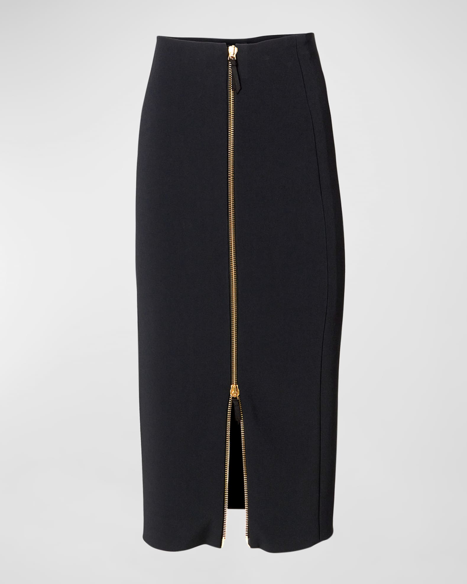 Carolina Herrera Zipper Side-Slit Midi Pencil Skirt | Neiman Marcus