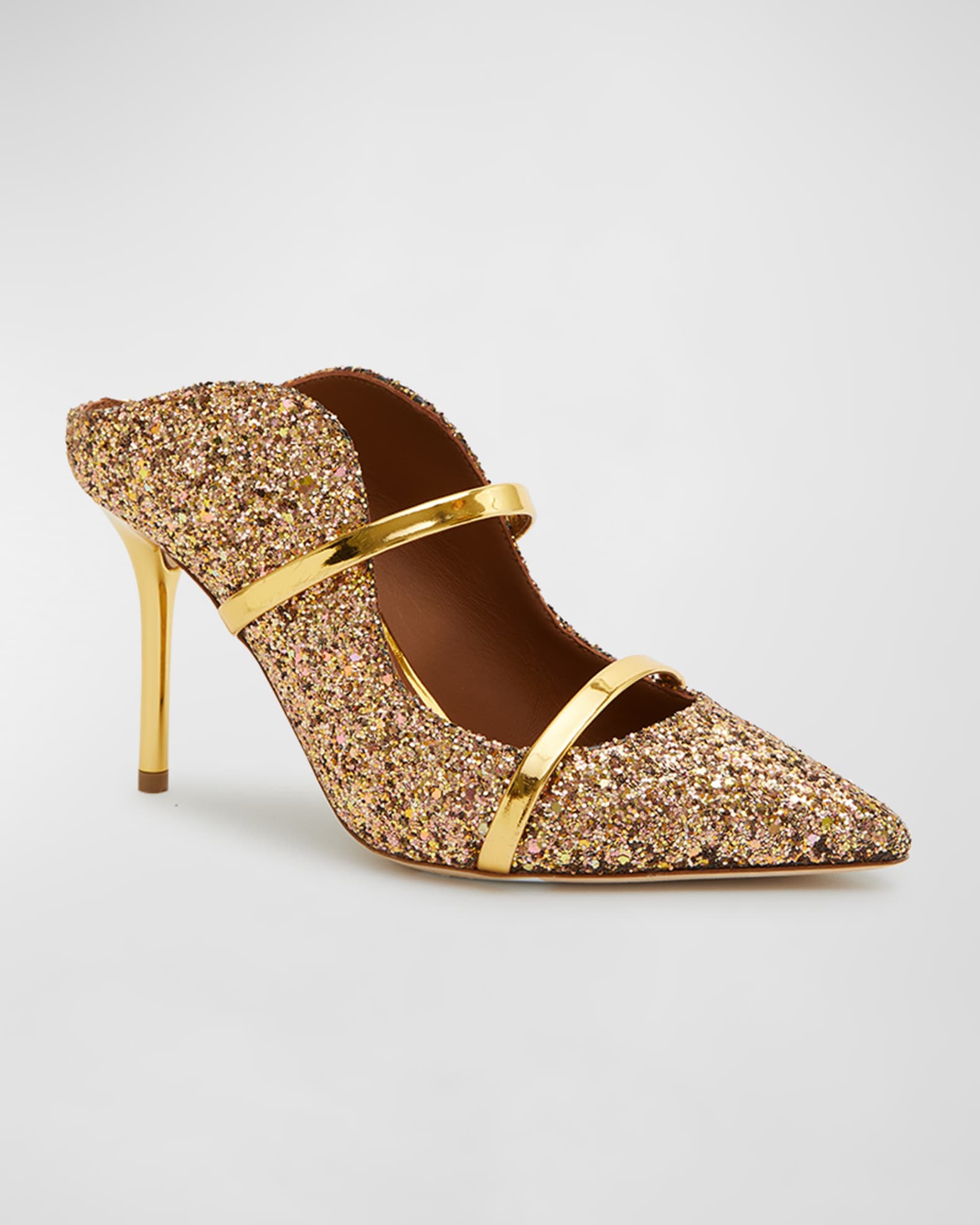 Malone Souliers Maureen Glitter Dual-Band Mule Pumps | Neiman Marcus