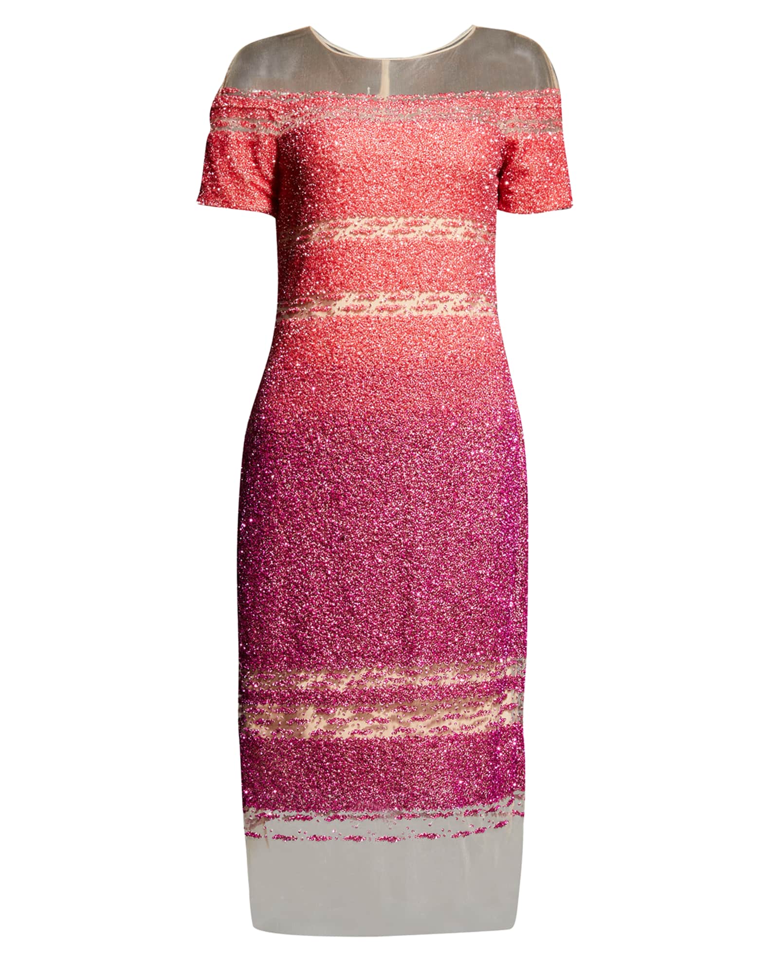 Pamella Roland Signature Sequin Ombre Cocktail Dress | Neiman Marcus
