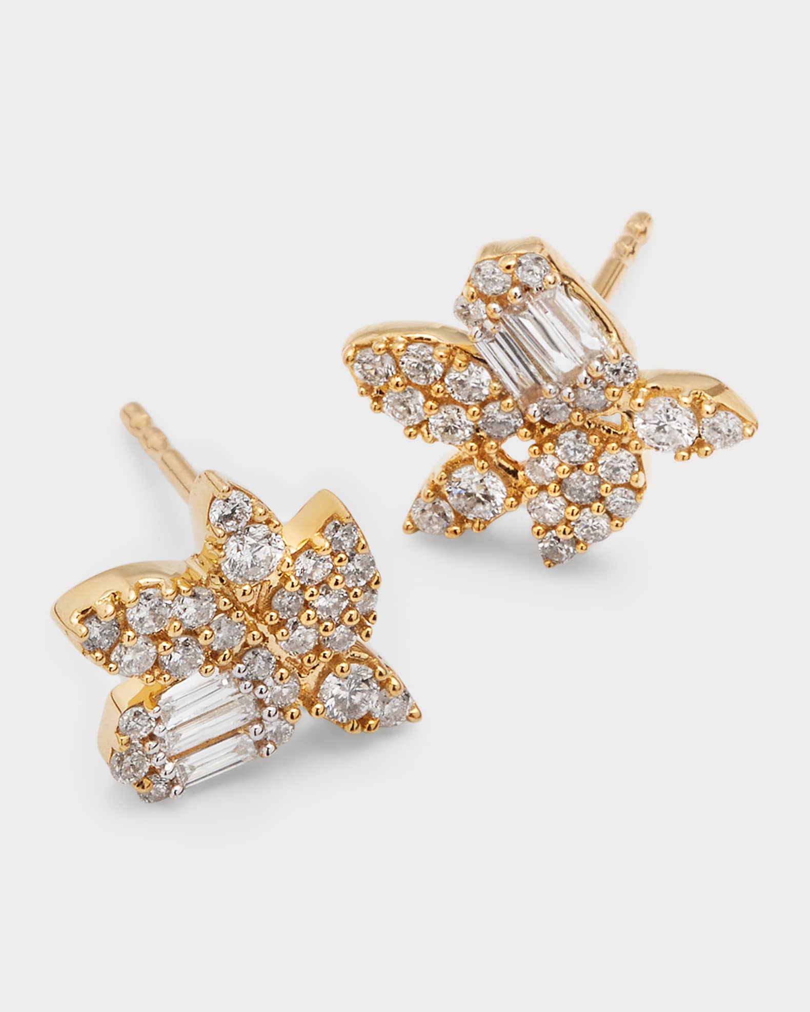 Kastel Jewelry 18K Yellow Gold Callie Lotus Diamond Stud Earrings ...