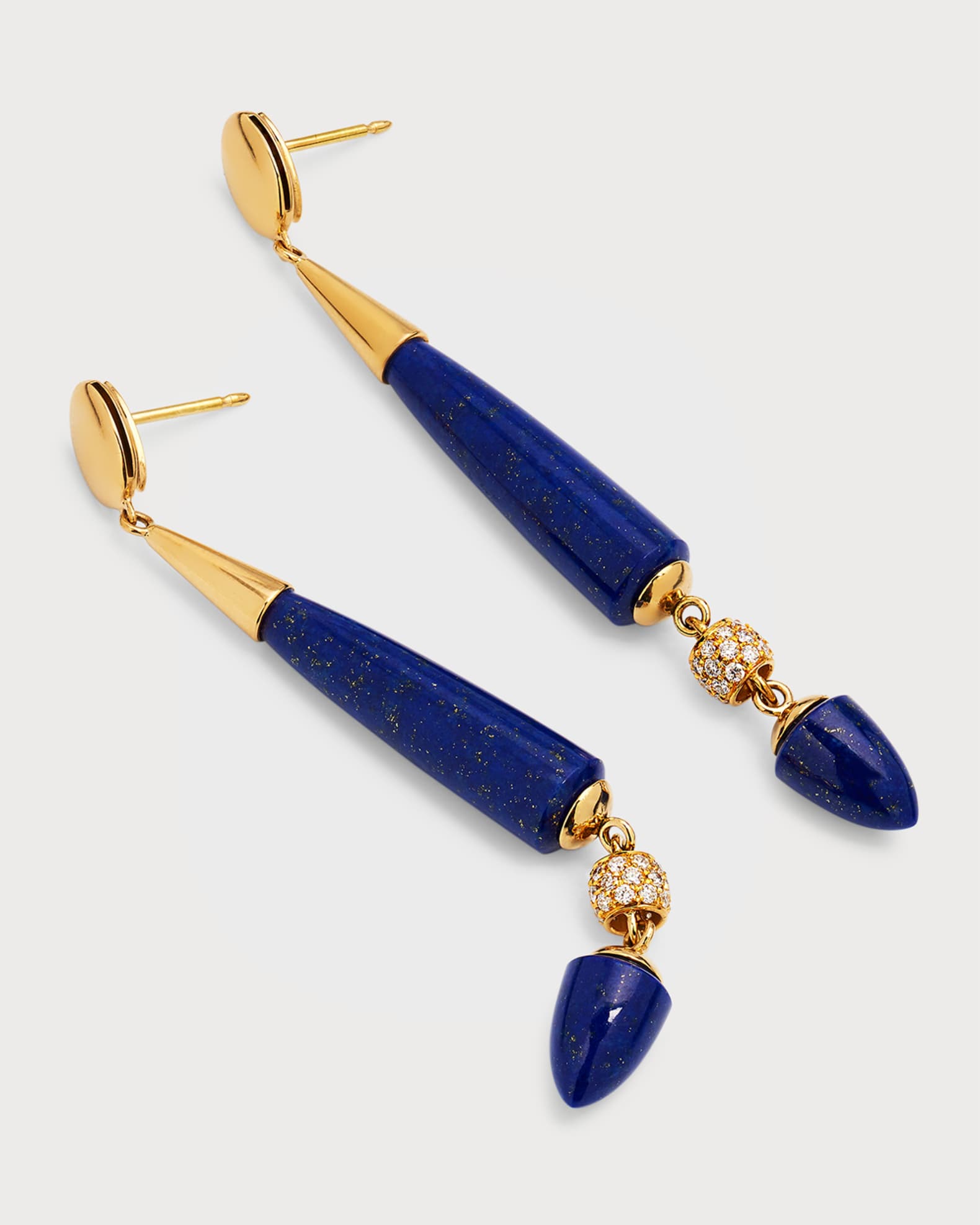 Sanalitro 18K Yellow Gold Suzannah Earrings with Lapis Lazuli and ...