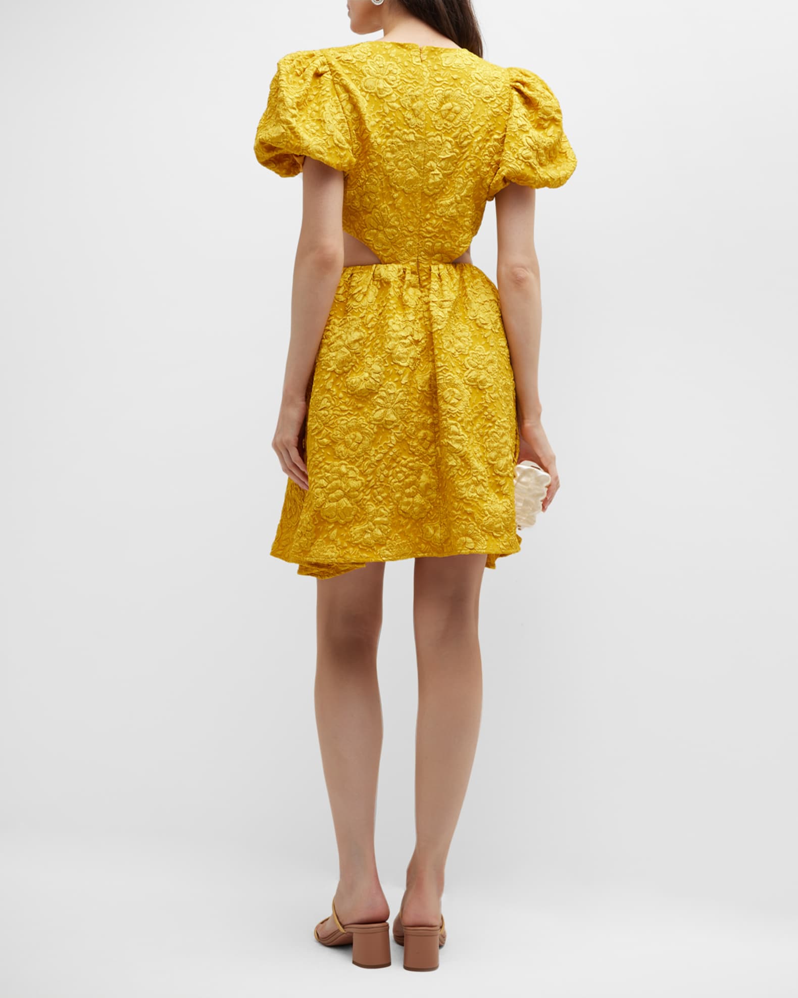 One33 Social Jacquard Puff Sleeve Mini Dress | Neiman Marcus