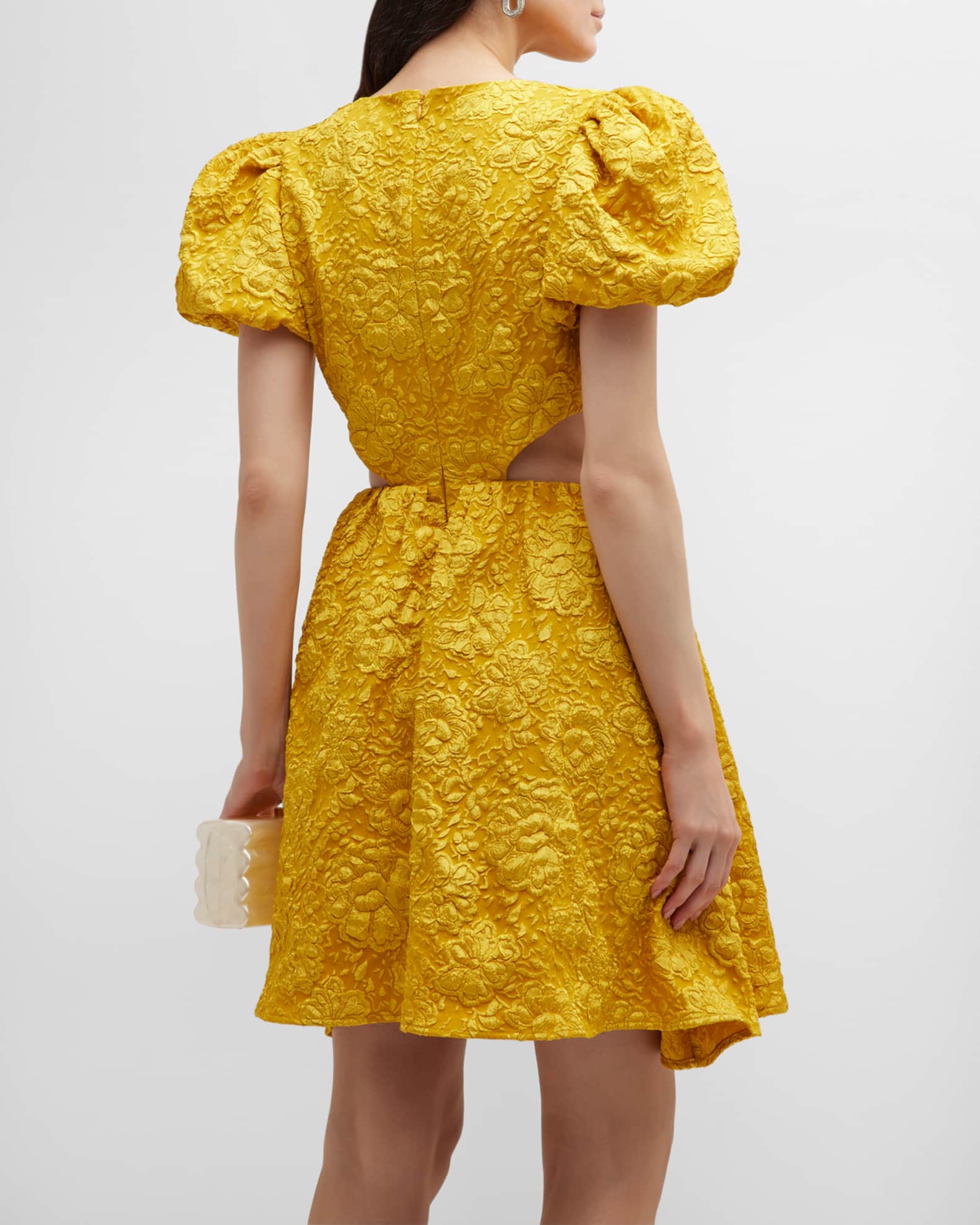 One33 Social Jacquard Puff Sleeve Mini Dress | Neiman Marcus