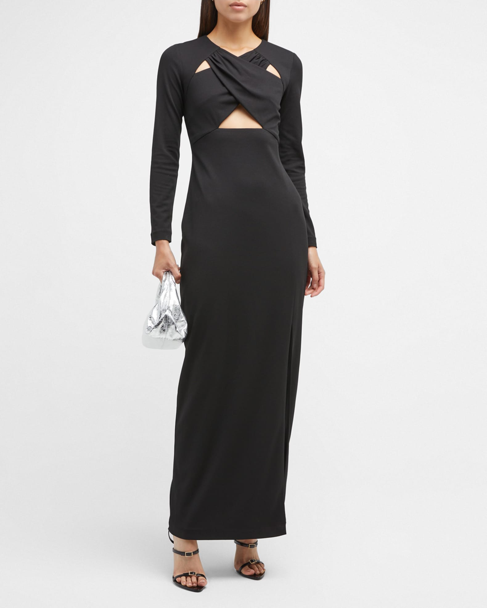 One33 Social X Front Crepe Gown | Neiman Marcus