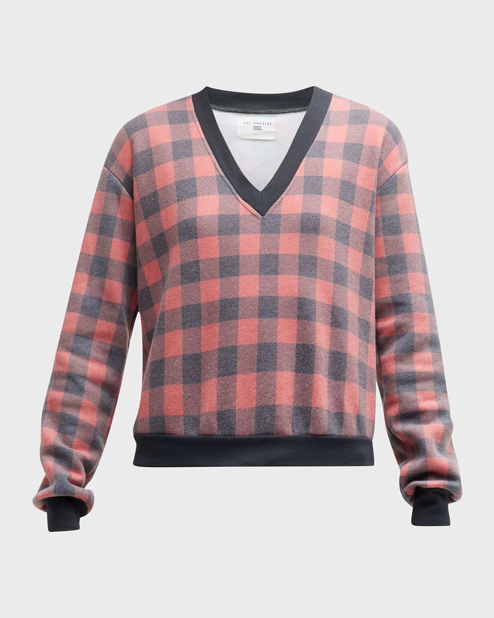 Sol Angeles Buffalo Plaid V-Neck Pullover | Neiman Marcus