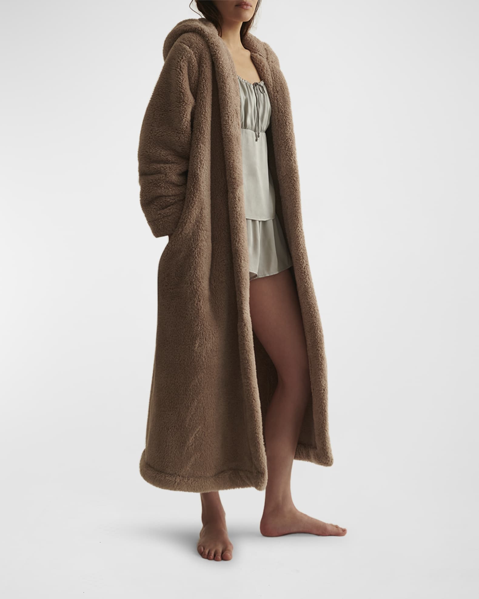 Skin Wynter Hooded Recycled Polyester Robe | Neiman Marcus
