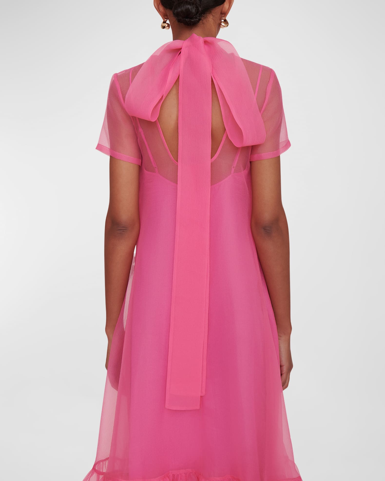 STAUD Calluna Neck-Tie Organza Gown | Neiman Marcus