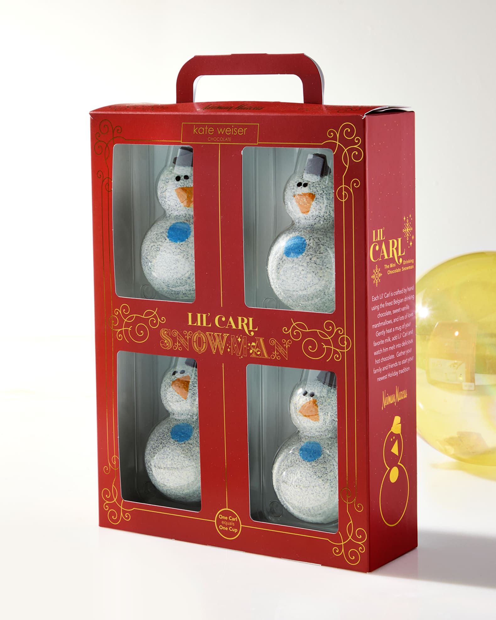 Kate Weiser Chocolate Lil' Carl Hot Cocoa Snowmen, 4 Count | Neiman Marcus