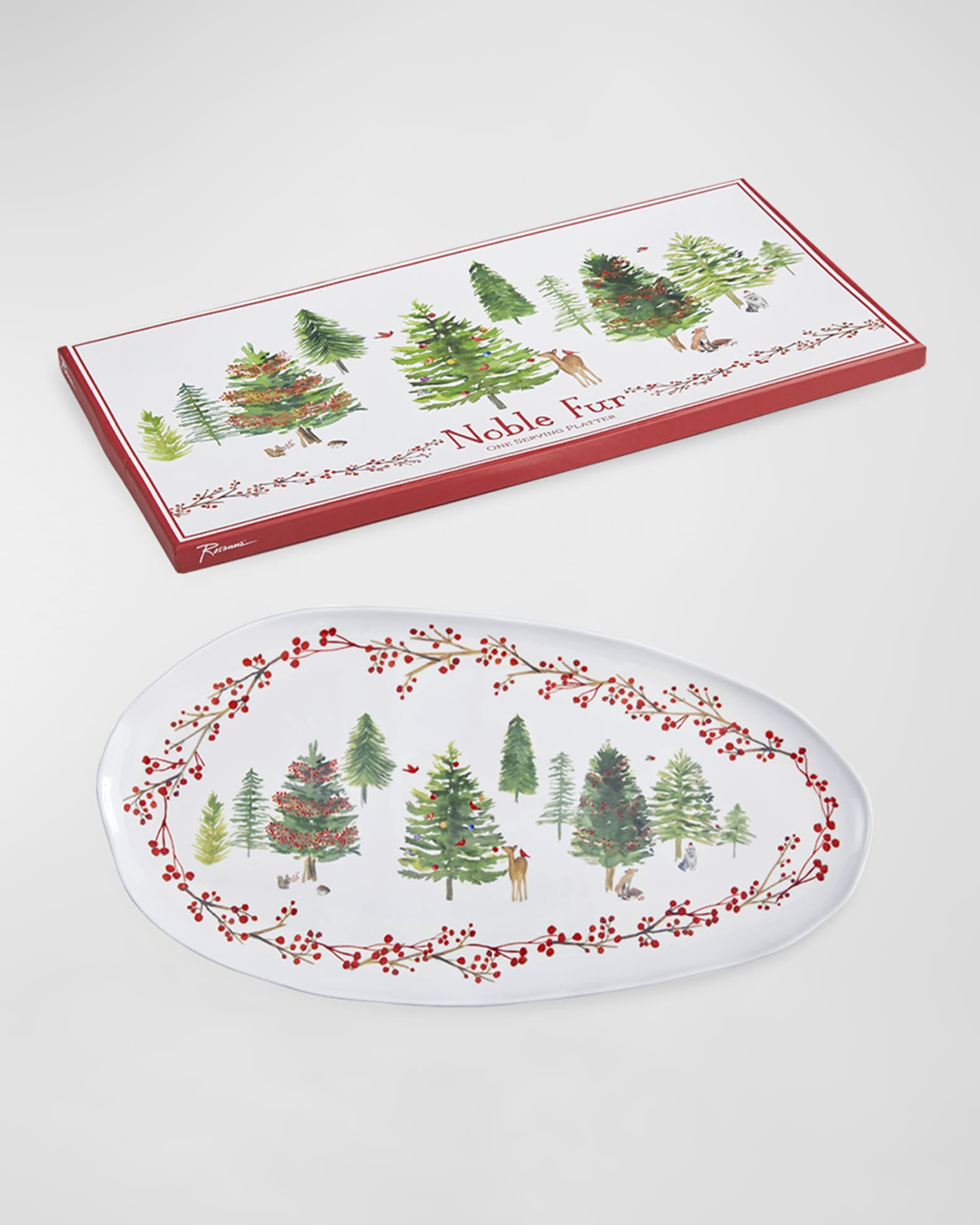 Rosanna 18" Noble Fur Oval Platter | Neiman Marcus