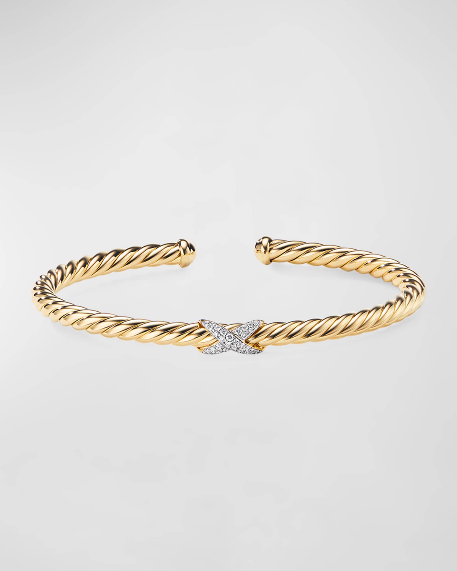 Cablespira X-Station Bracelets with Diamonds in 18k Gold, 4mm | Neiman ...