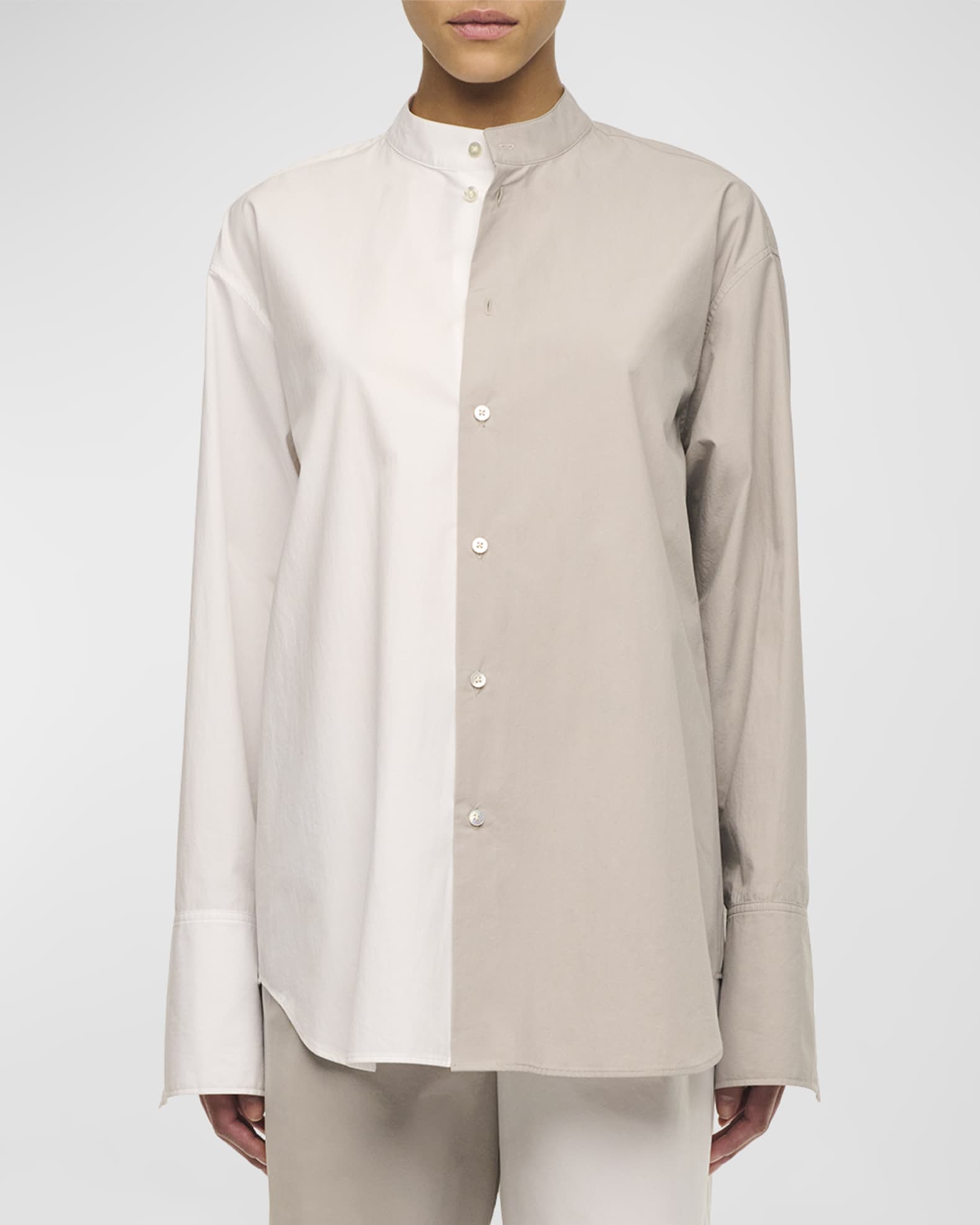 INTERIOR Duo Colorlock Collared Shirt | Neiman Marcus
