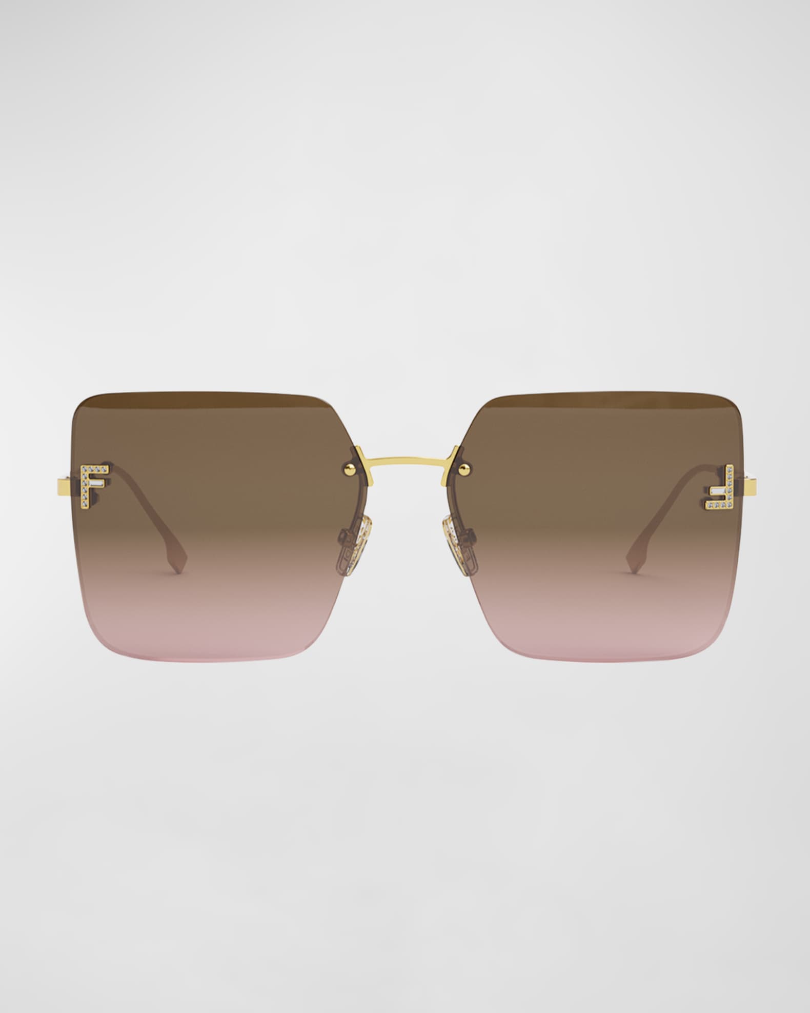 Fendi F Monogram Rimless Metal Butterfly Sunglasses | Neiman Marcus