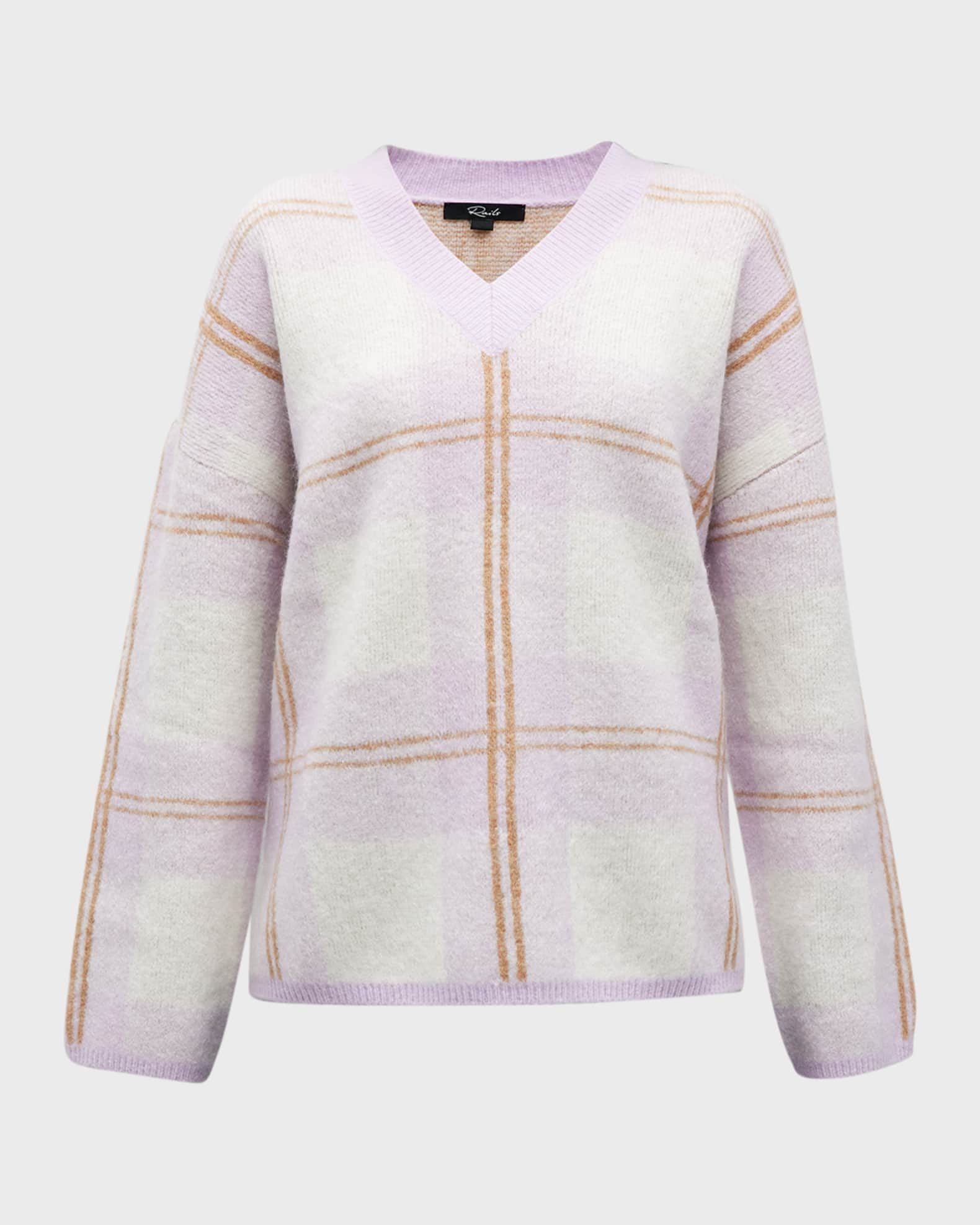Rails Colleen Plaid V-Neck Sweater | Neiman Marcus
