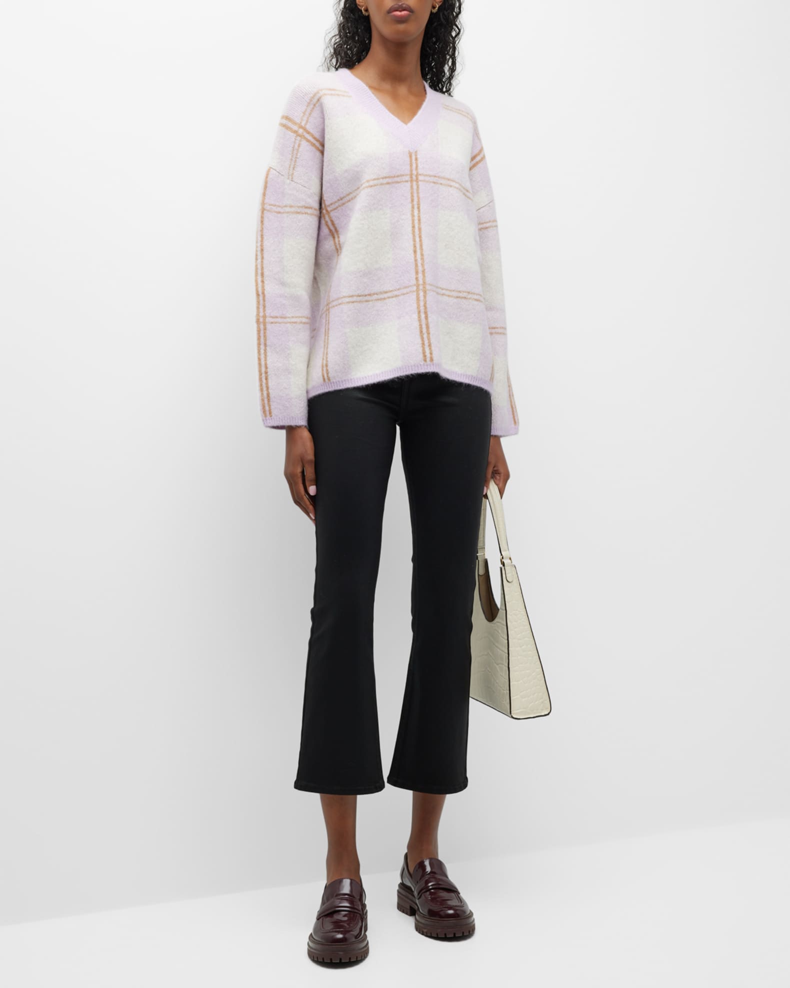 Rails Colleen Plaid V-Neck Sweater | Neiman Marcus