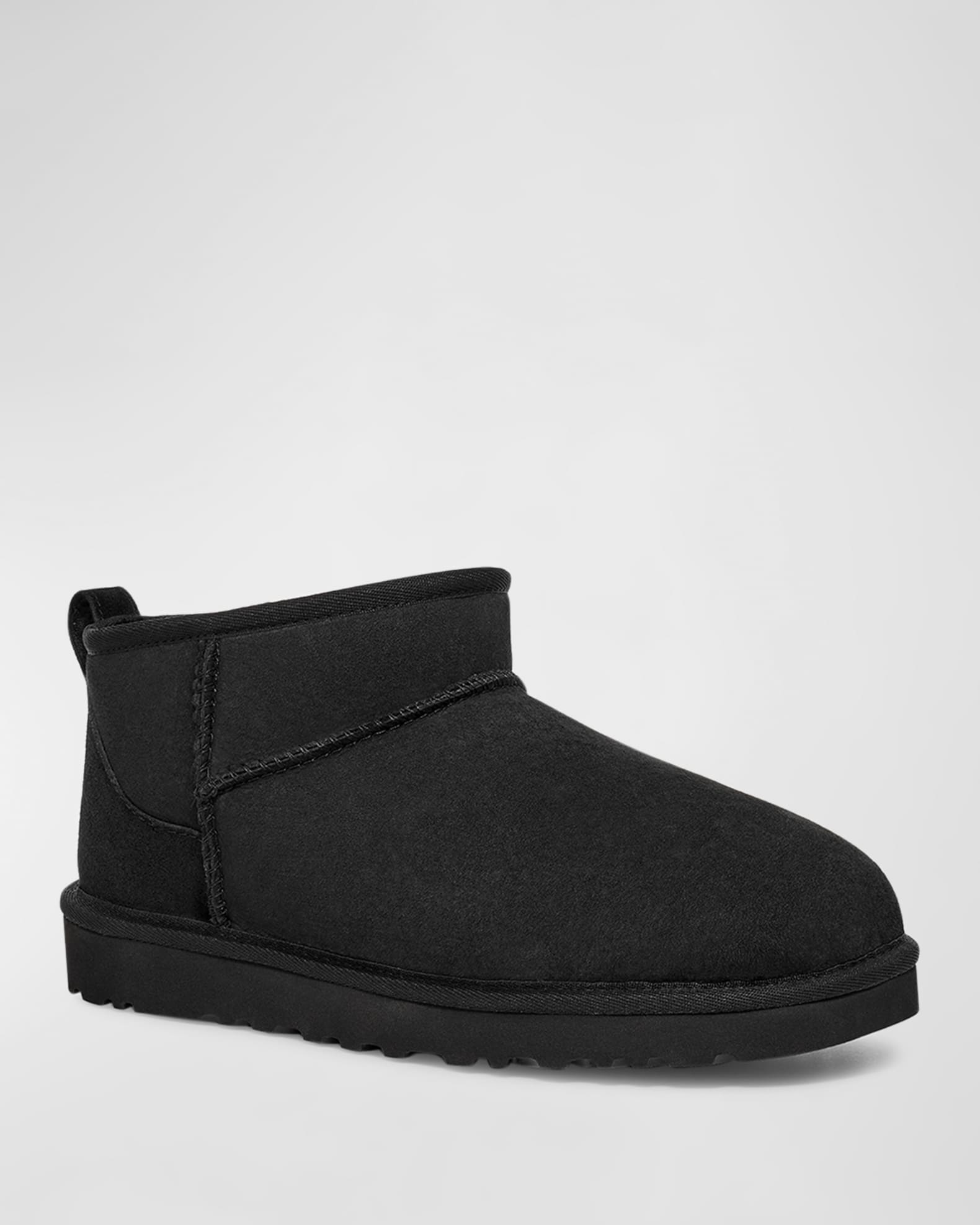 UGG Men's Classic Ultra Mini Leather Ankle Boots | Neiman Marcus