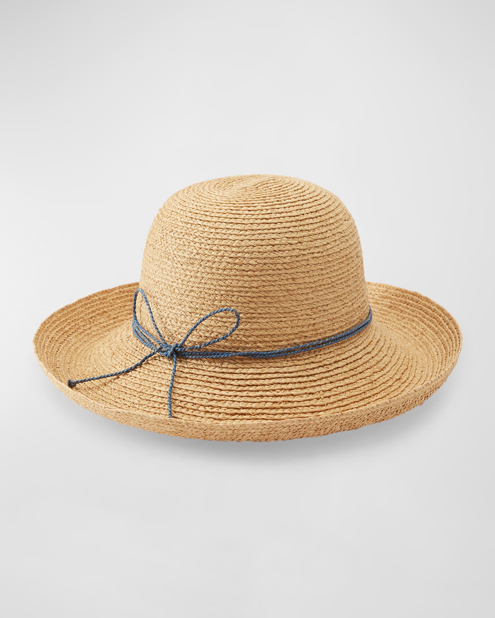 Helen Kaminski Braided Raffia Round Crown Small Brim Hat | Neiman Marcus