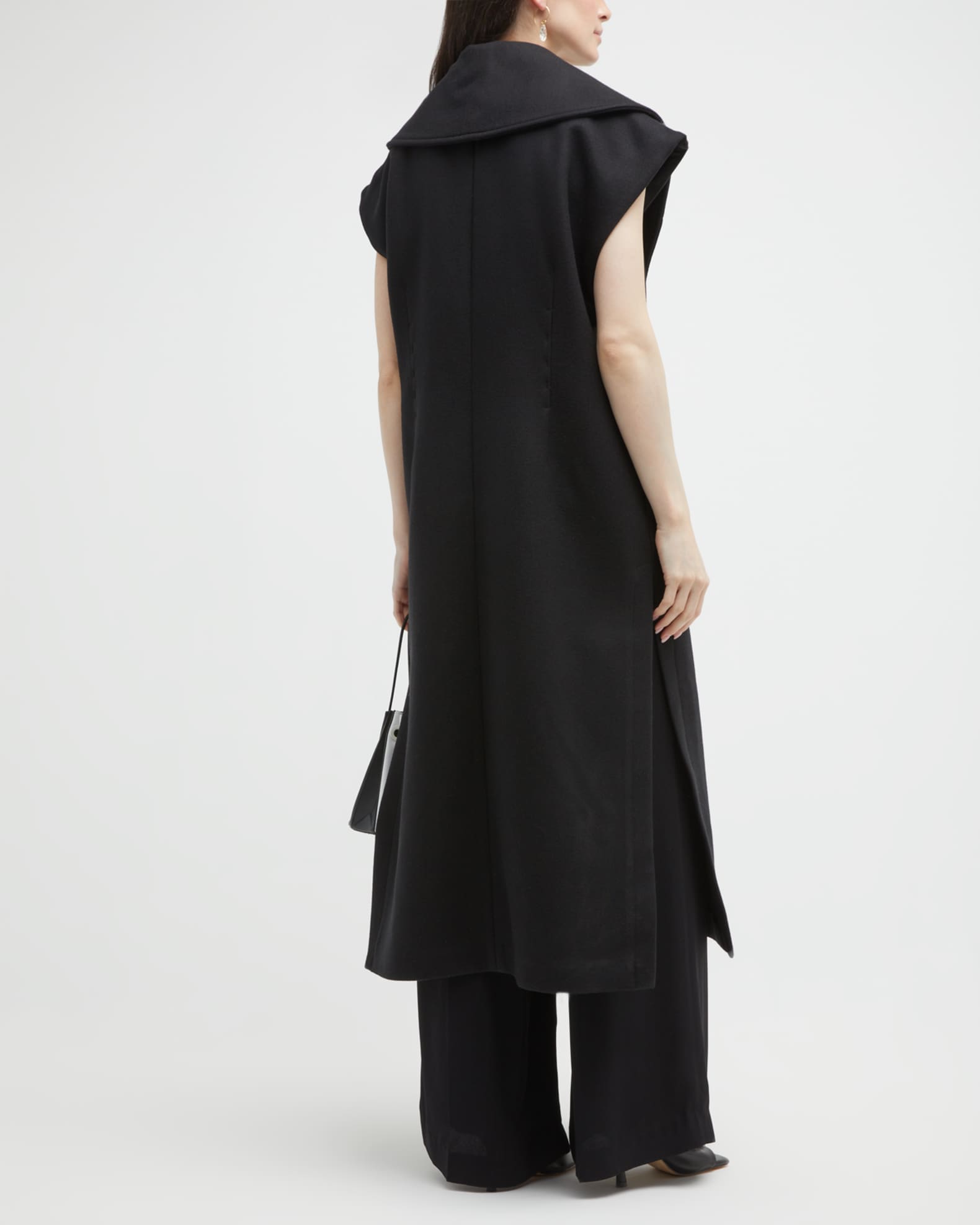 BITE Studios Melton Long Collared Wool Vest | Neiman Marcus