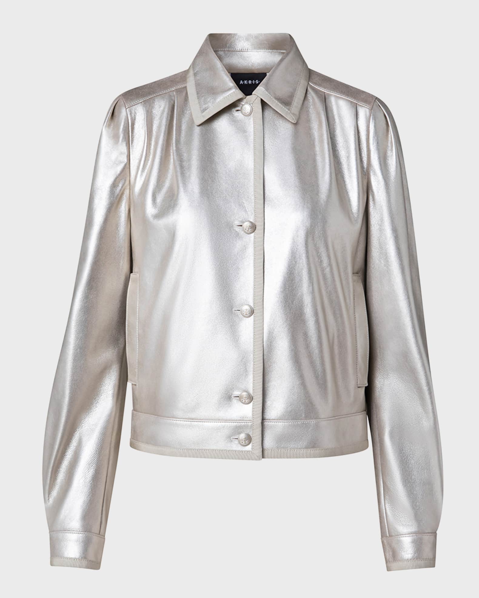 Akris Monica Pearlescent Leather Short Jacket | Neiman Marcus