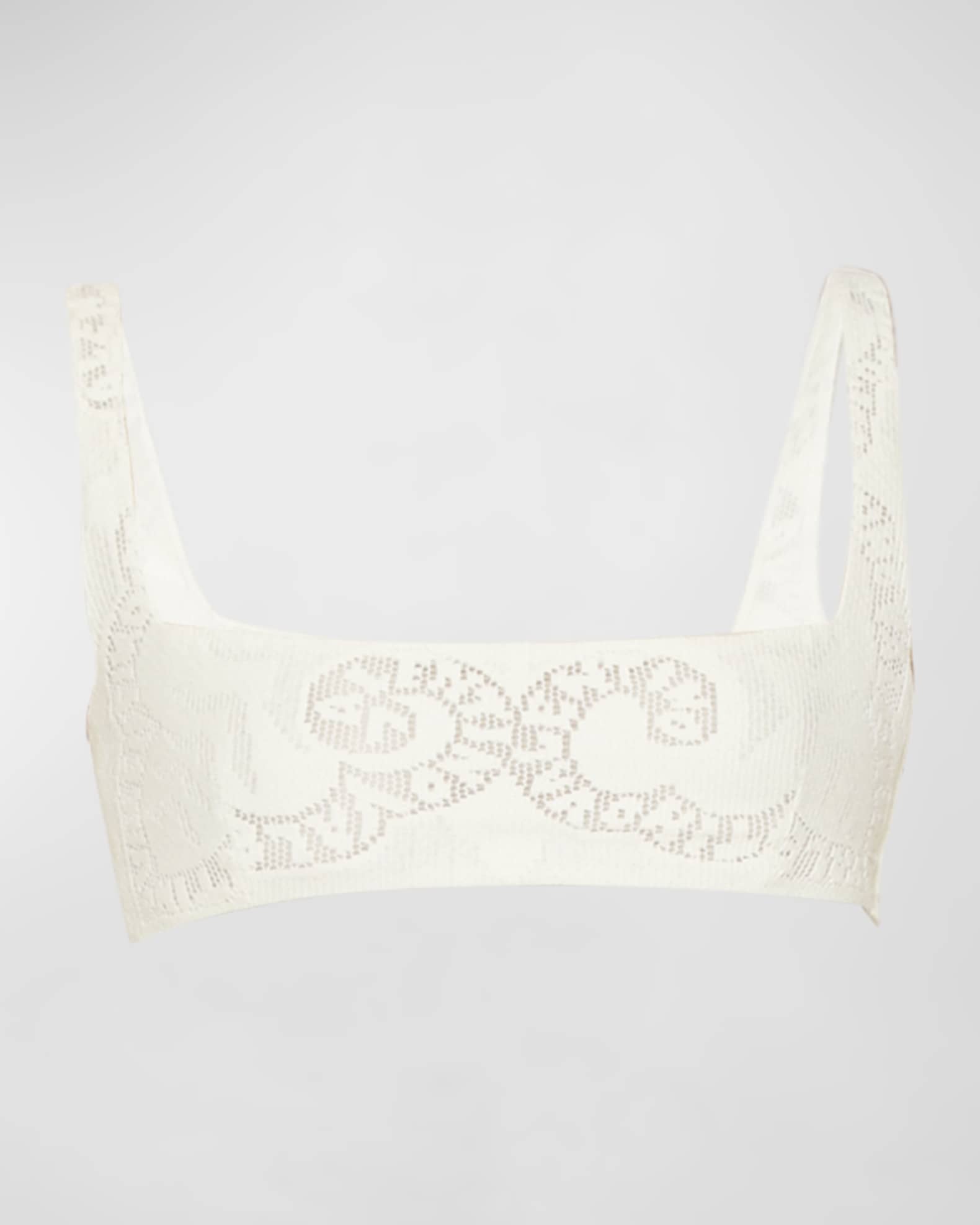 Valentino Garavani Logo Bandana Guipure Bra Top | Neiman Marcus