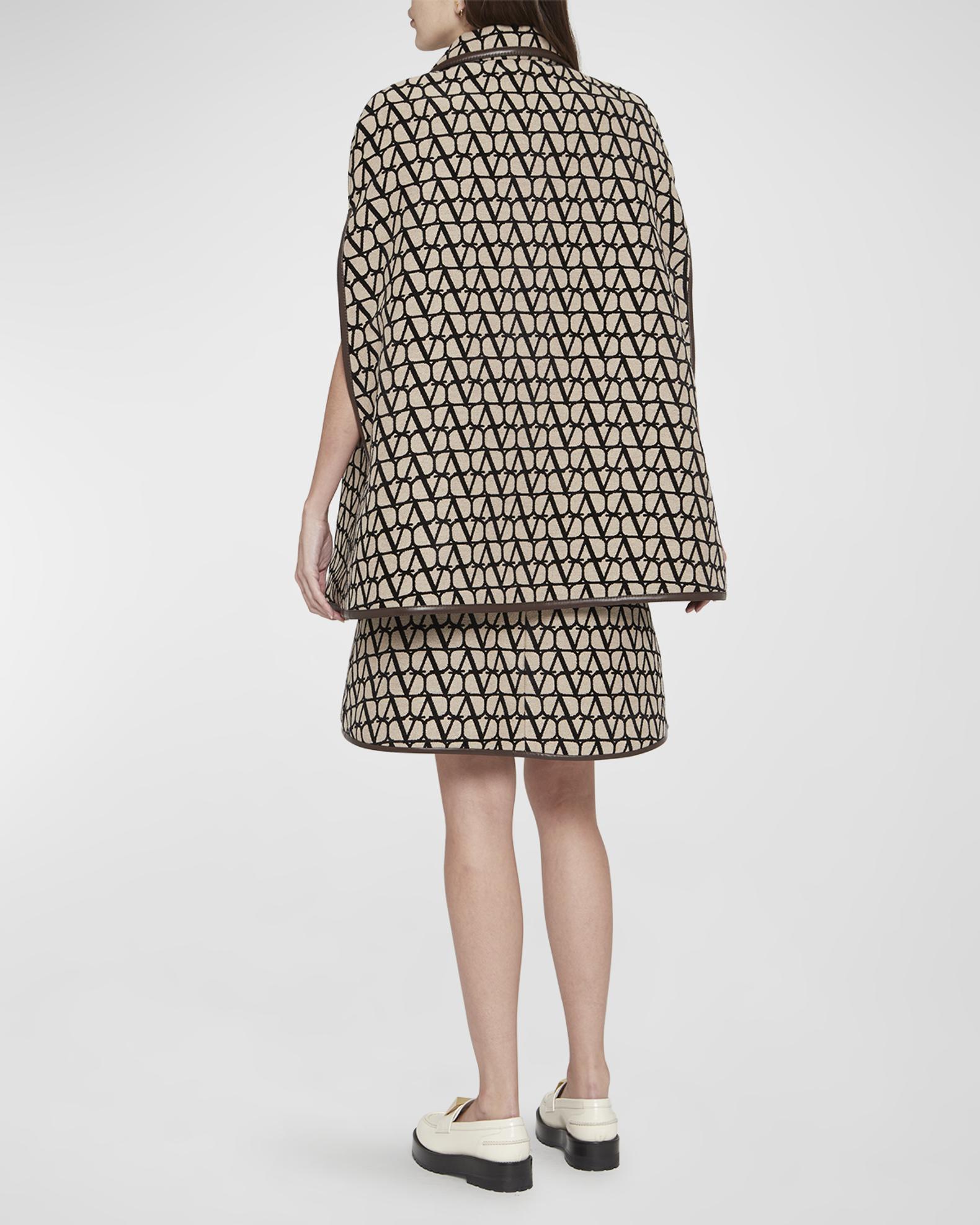 Valentino Garavani Jacquard Logo Cape Coat | Neiman Marcus