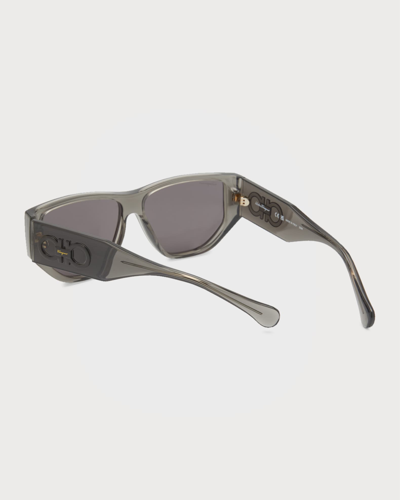 Ferragamo Monochrome Rectangle Plastic Sunglasses | Neiman Marcus